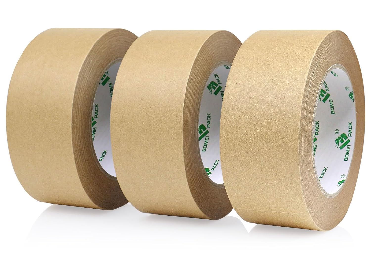 BOMEI PACK 3 Rolls Brown Kraft Tape Writable Recyclable Paper Box Tape ...