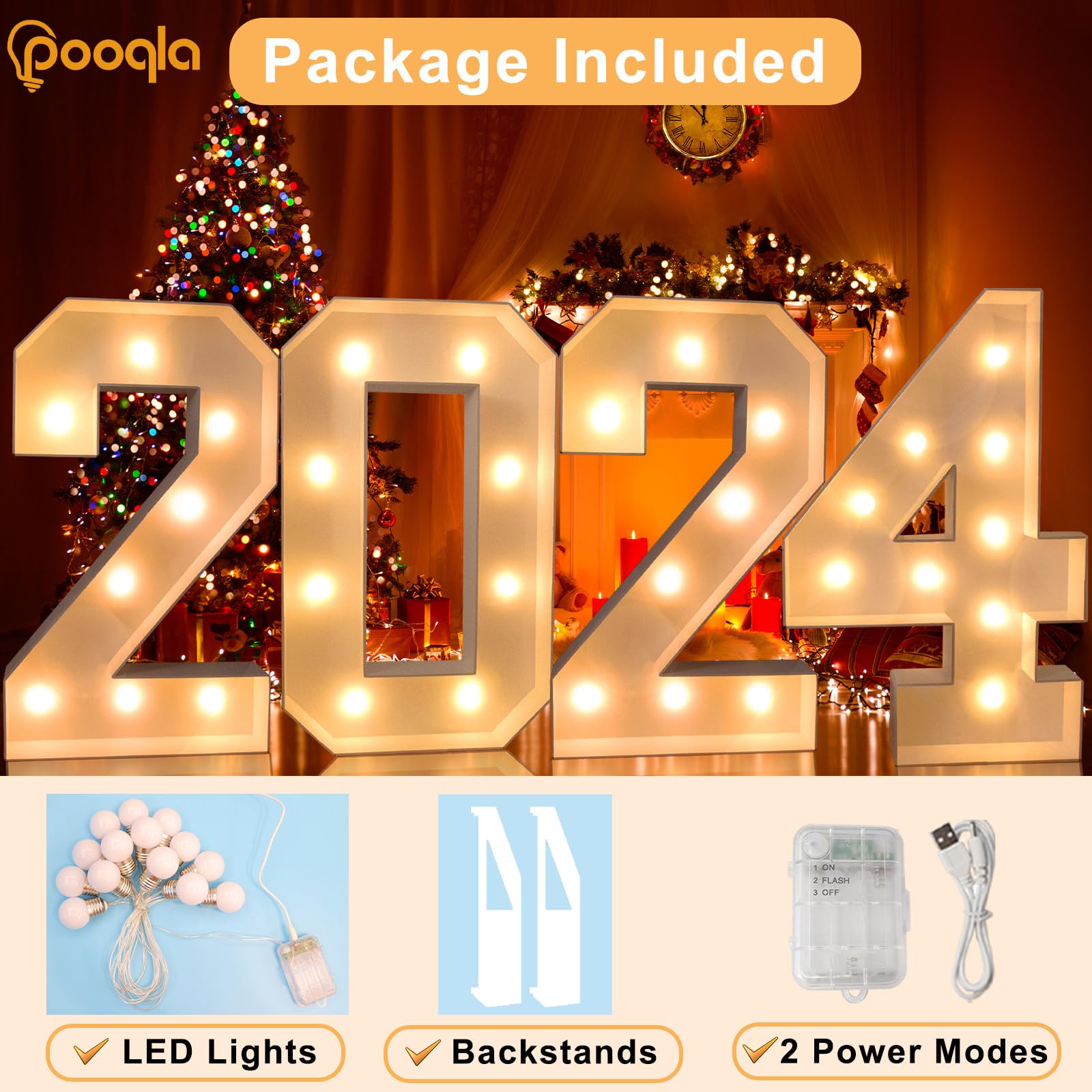 Snapklik.com : 3FT Light Up Marquee Numbers, Warm White LED Large ...