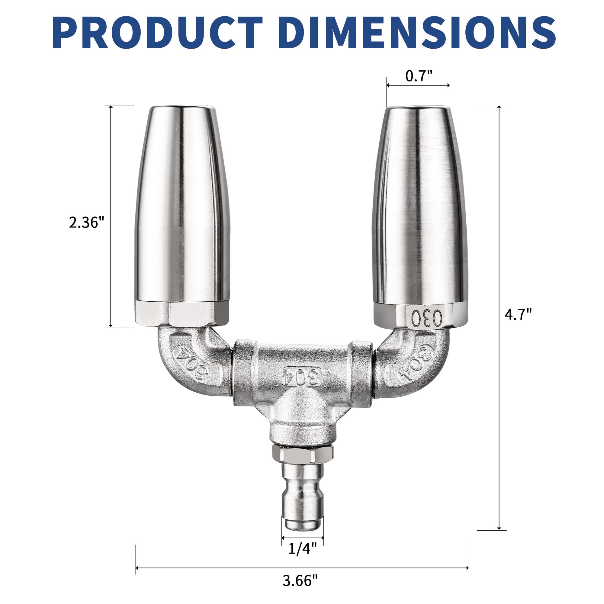 Snapklik.com : Selkie Stainless Steel Twin Turbo Nozzle, 360 Rotating ...