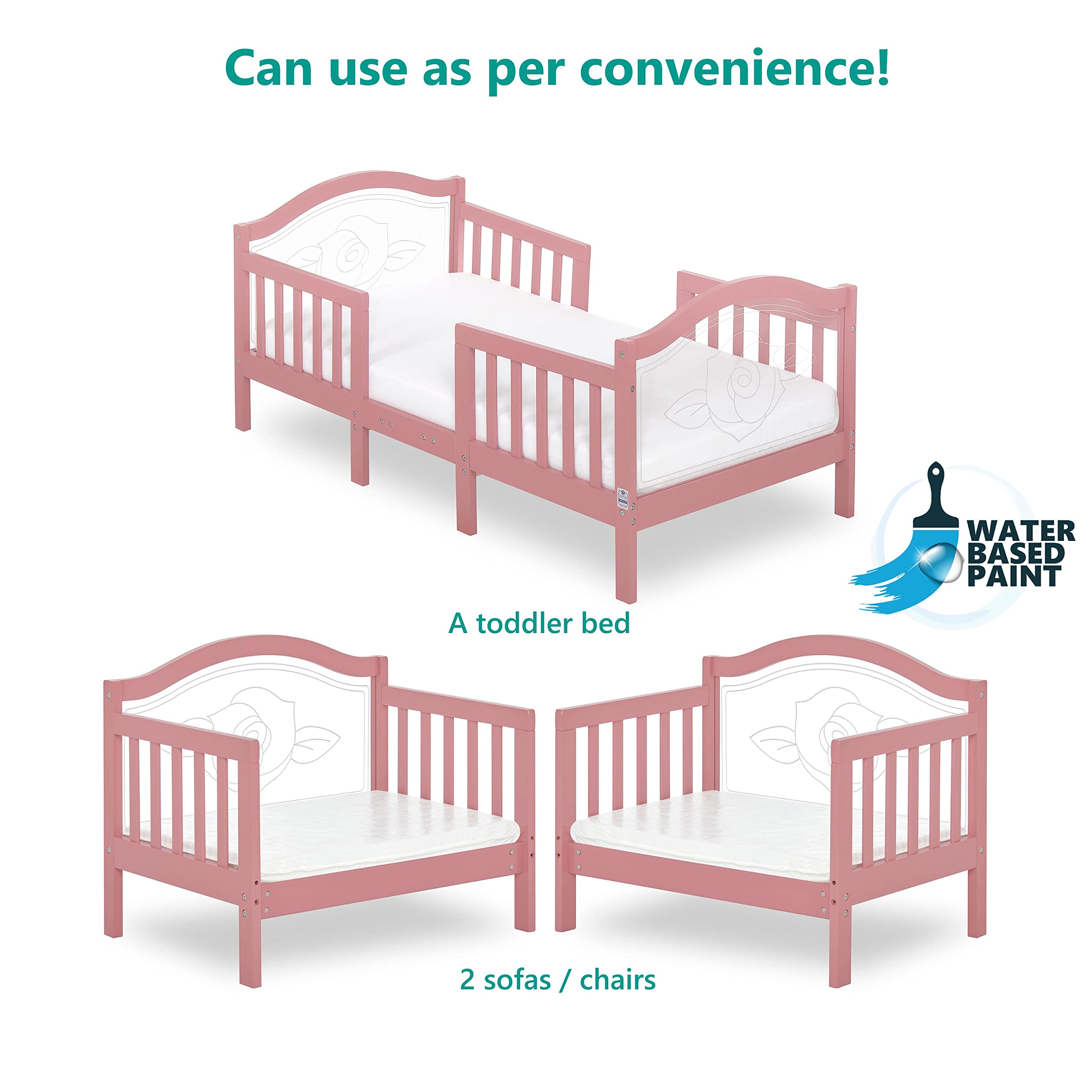 ( incomplete) Dream On Me Rosie Toddler Bed in Classic Rose