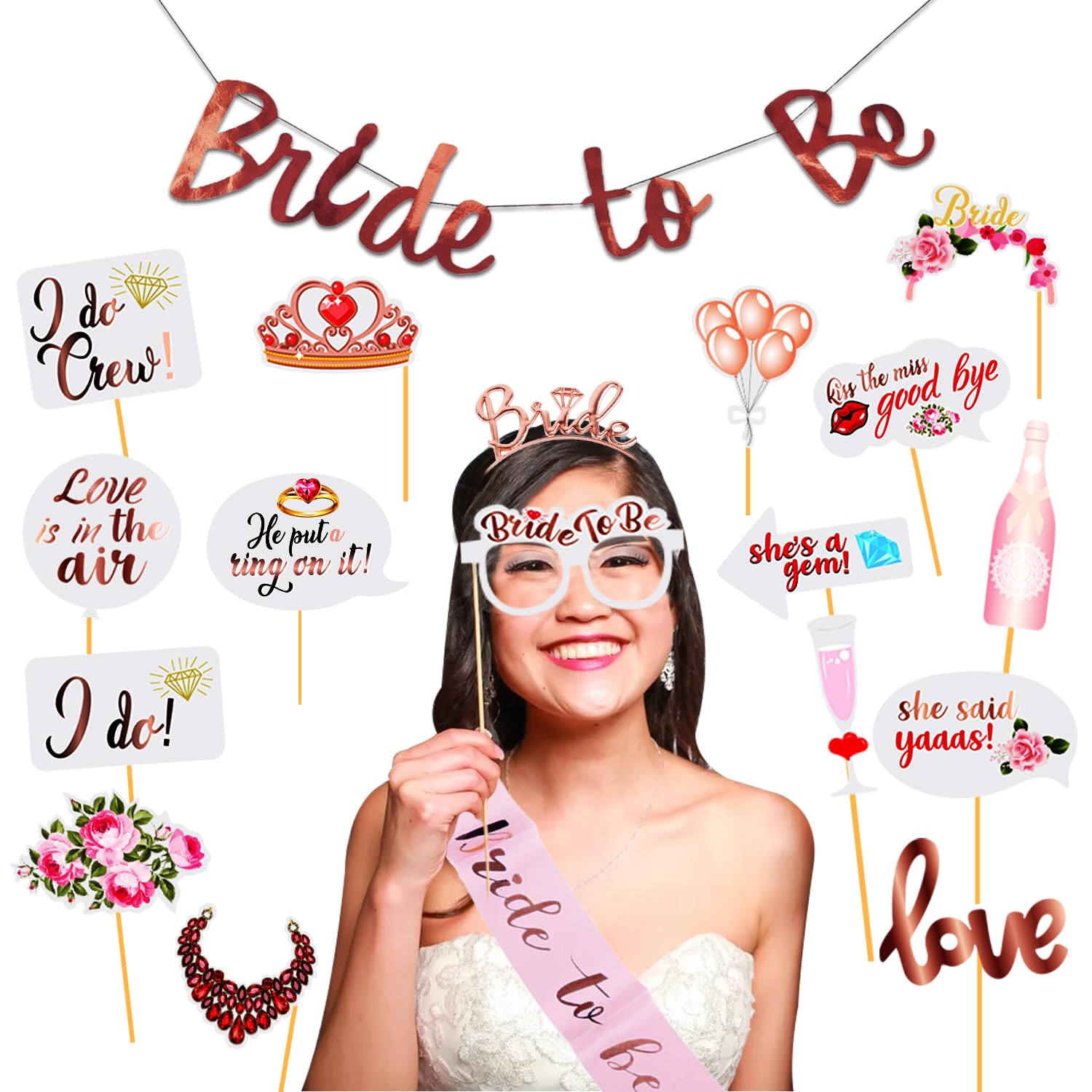 Party Propz Bride To Be Decoration Set Combo - 26 Pcs Bachelorette ...