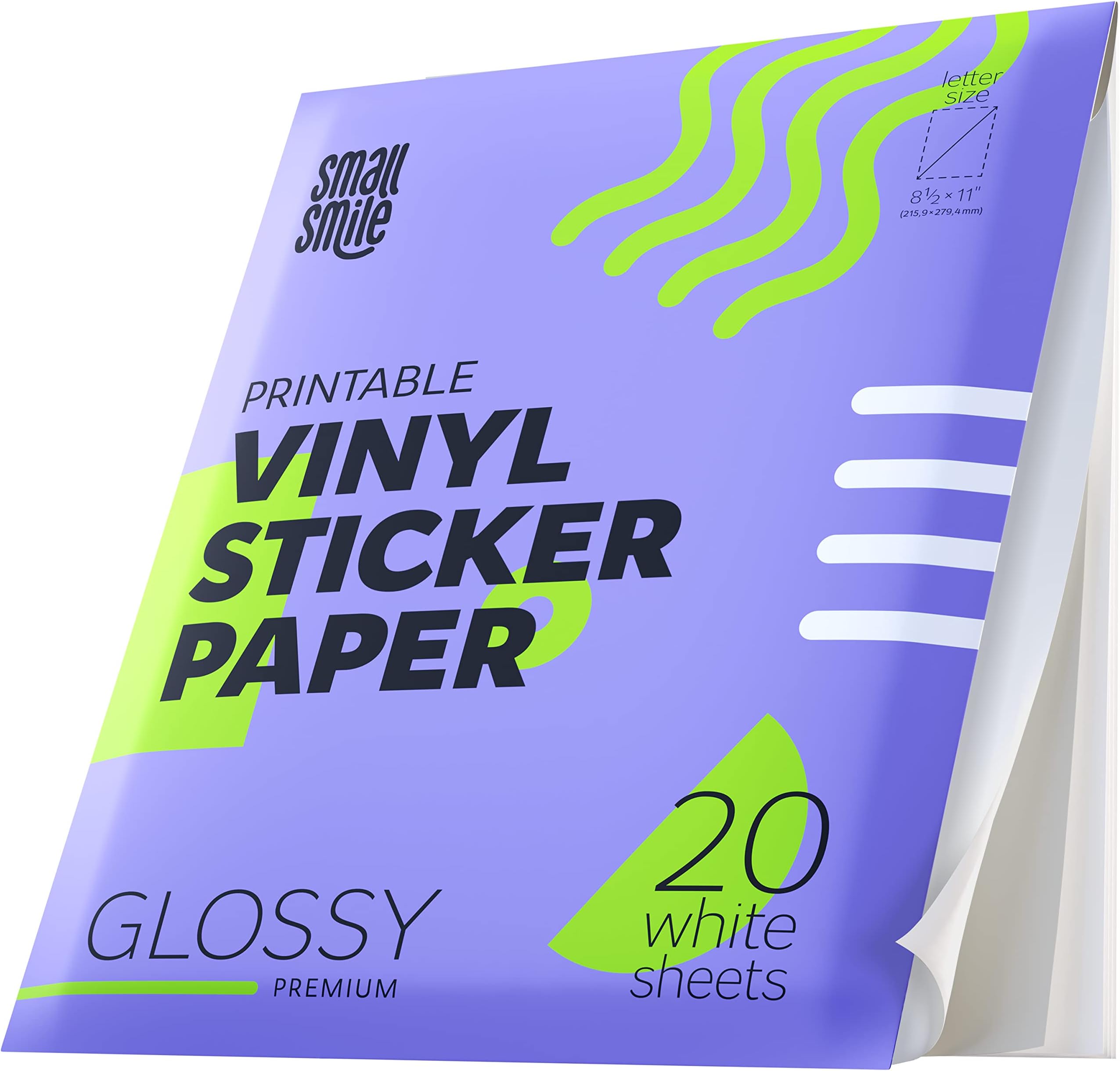 Premium Printable Vinyl Sticker Paper for Inkjet Printer and Laser - 20 ...