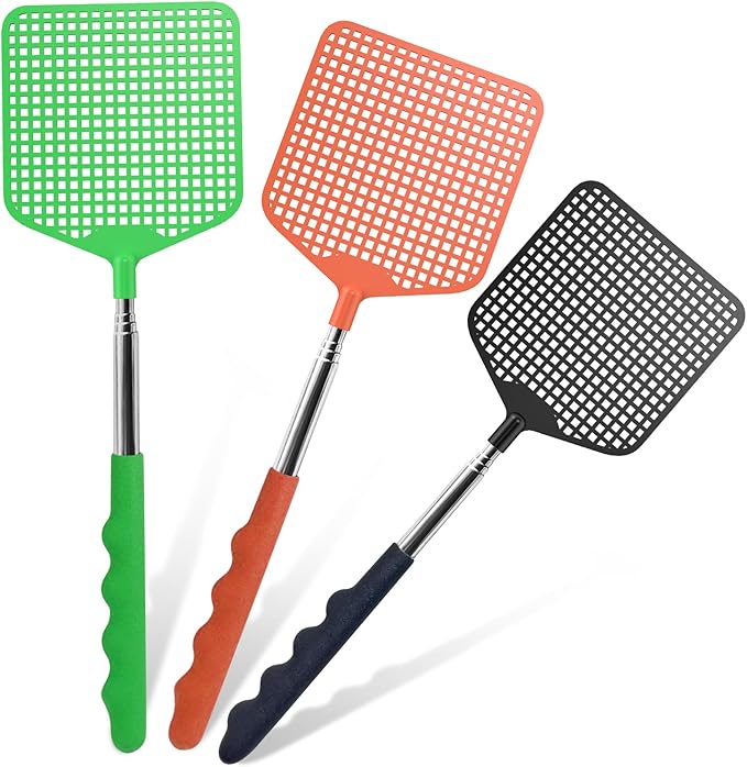 Amazon.com: Fly Swatters with Stainless Steel Handle,Telescopic ...