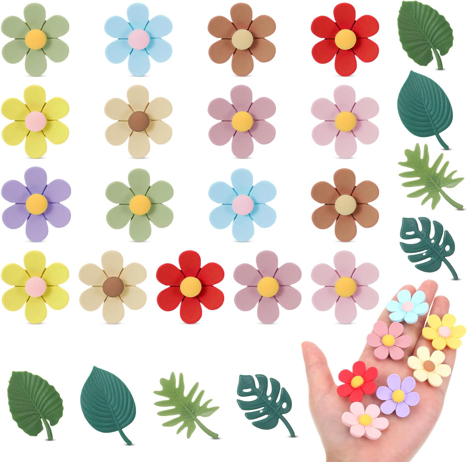 Amazon.com: Kanayu 26 Pieces Flower Fridge Magnets and Monstera Plant ...