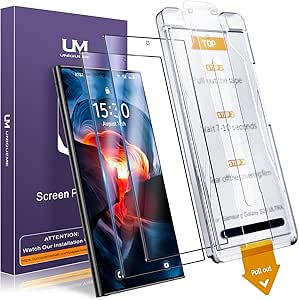 Amazon.com: UniqueMe 2 Pack for Samsung Galaxy S24 Ultra Screen Protector, HD Bubble Free Easy ...