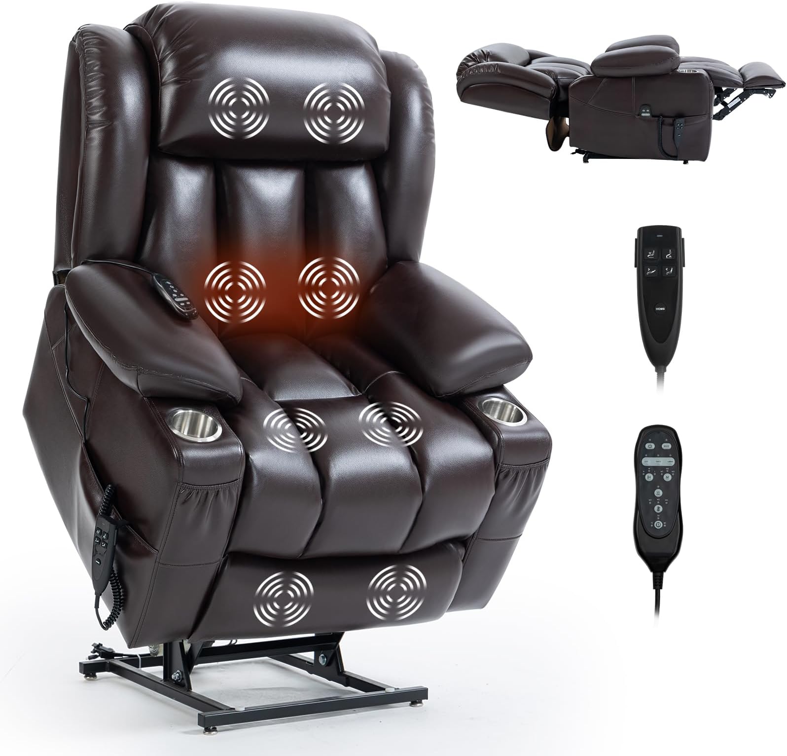Amazon.com: EZZUP Lay Flat Lift Recliner Chair with Massage & Heat for ...