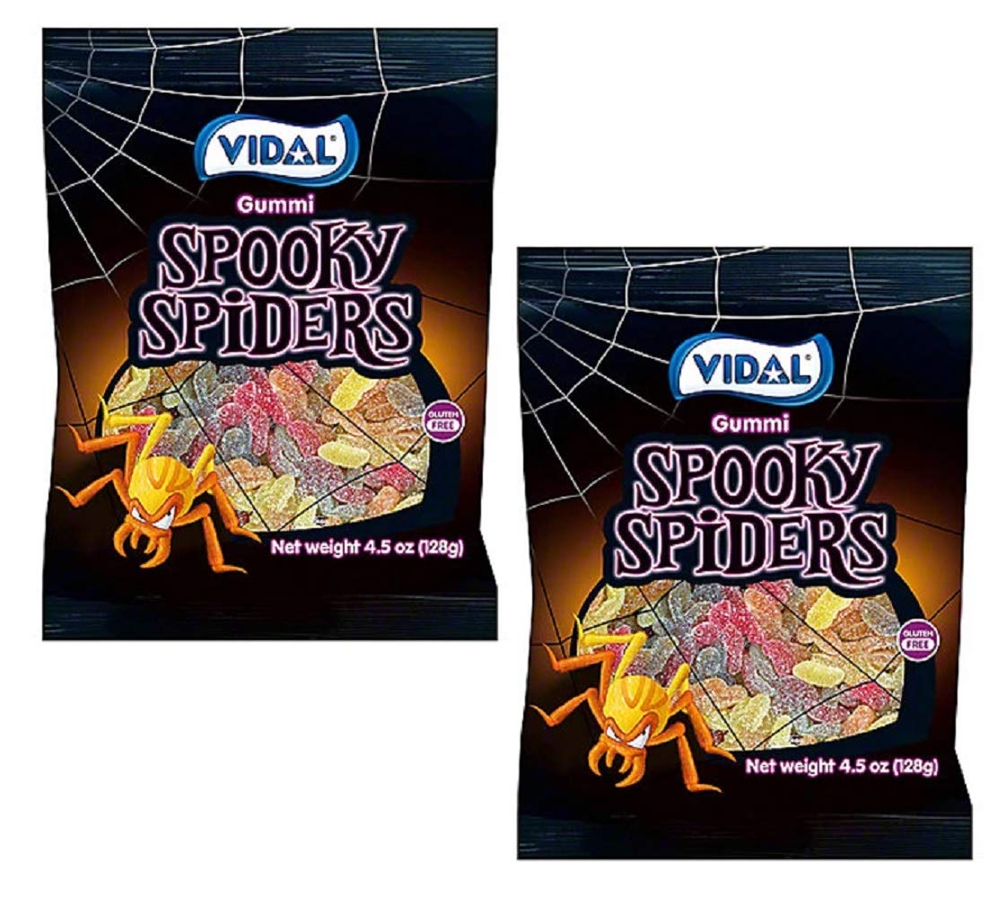 Amazon.com : Vidal Gummi Spooky Spiders Gummy Halloween Candy, 4.5 Oz ...