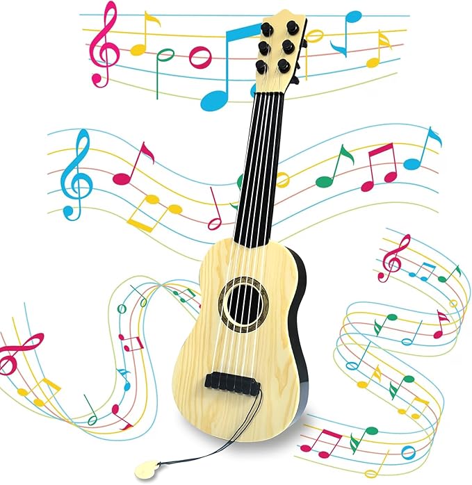 Amazon.com: Kids Toy Guitar 6 String,17 inch Mini Baby Guitar with Pick ...
