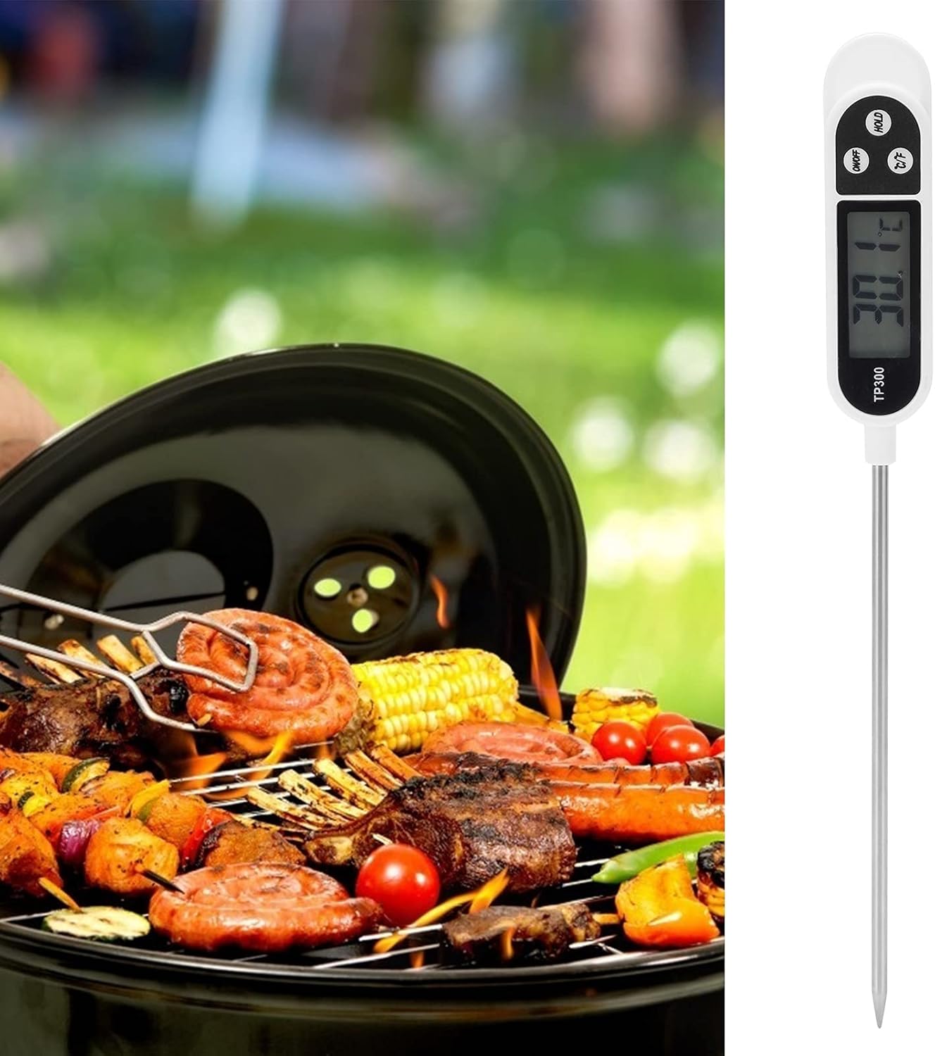 Review Portable Digital Cooking Meat Thermometer Waterproof Food Oil ...