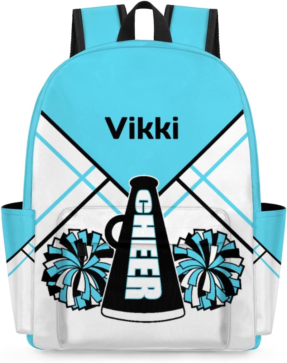 Amazon.com | OMFUNS Blue White Cheer Customized Kids Backpack for Girls ...