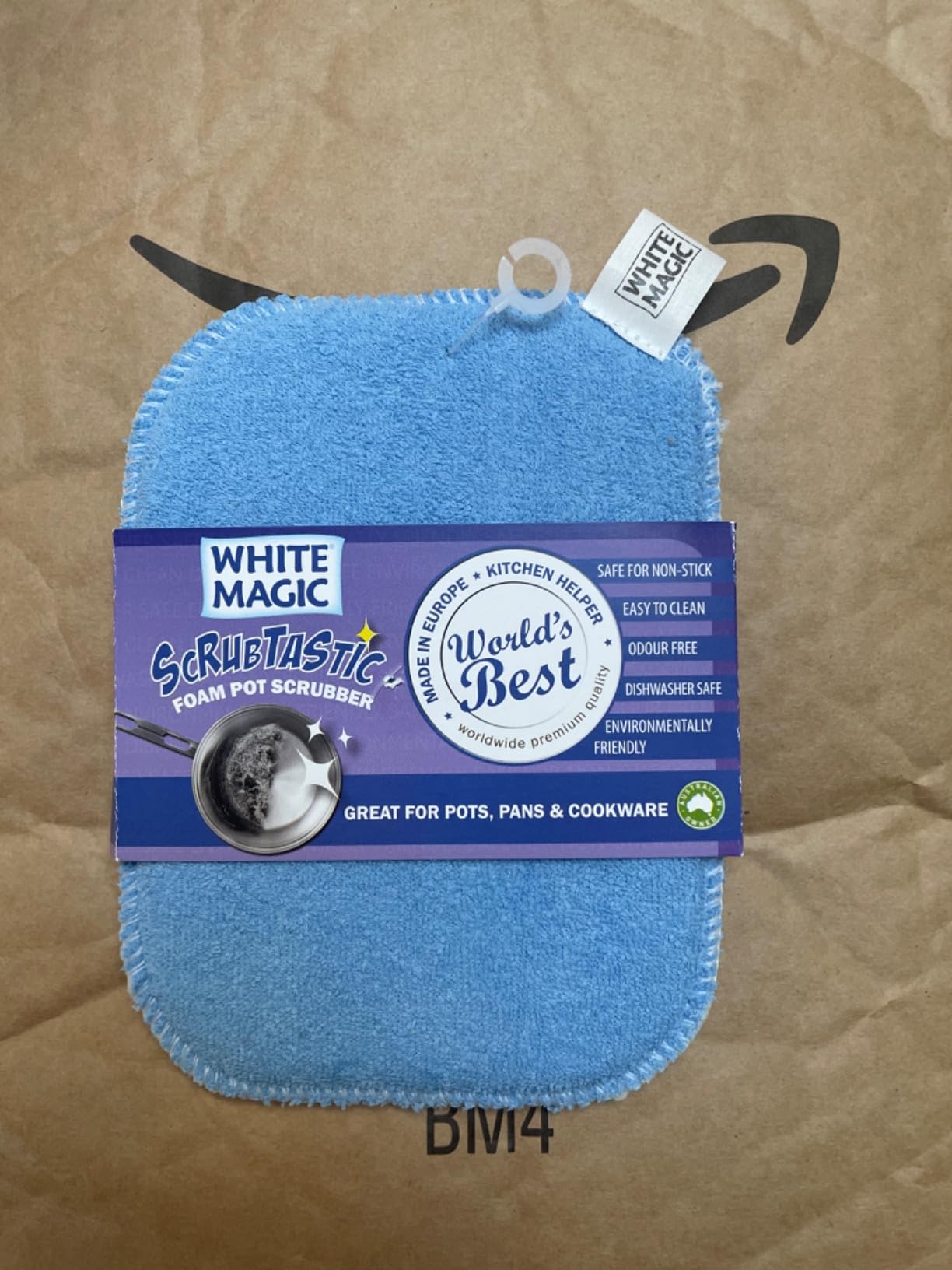 White Magic Scrubtastic Foam Pot Scrubber – Safe for Non-Stick ...
