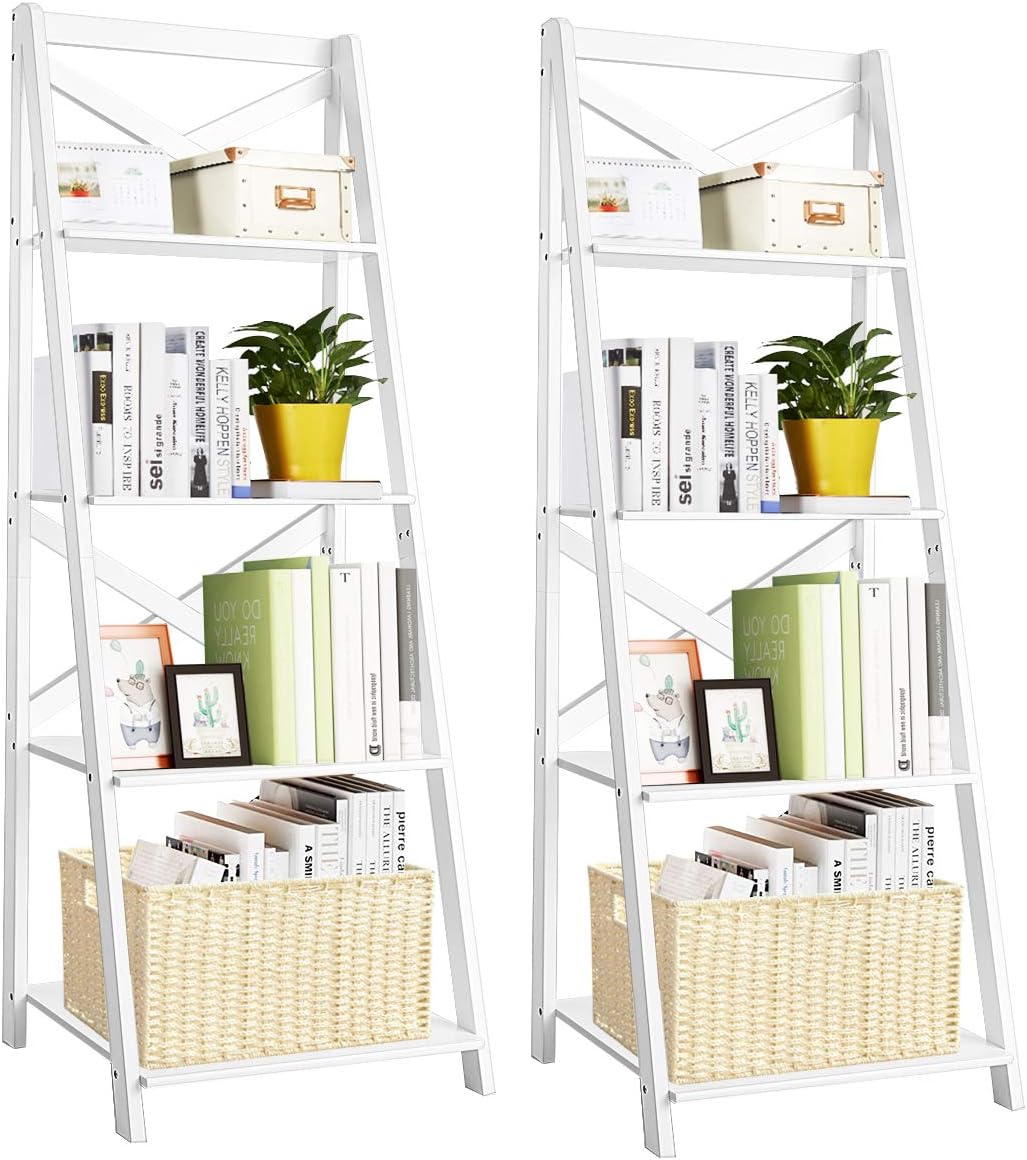 Amazon.com: Casual Home 5-Shelf Ladder Bookcase, White : Home & Kitchen