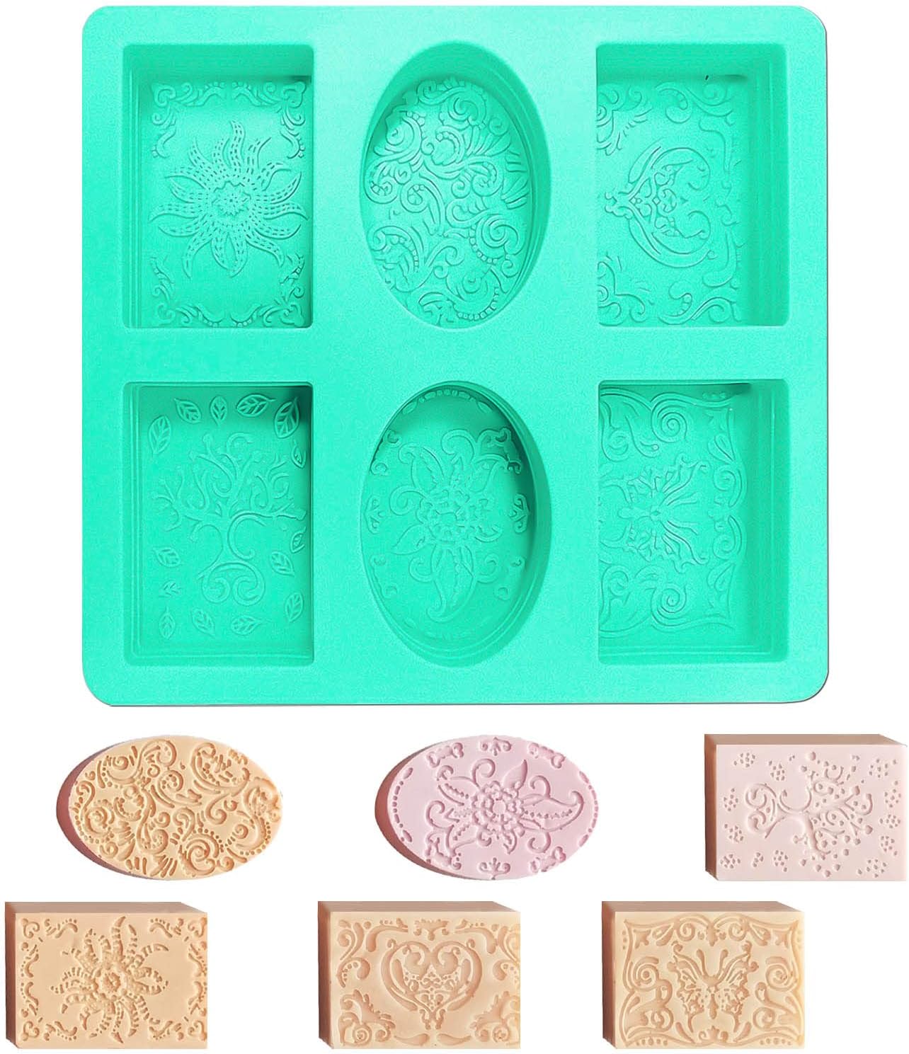 Seifenprofis Silikonform (16 Stück) Seifenform Quadrat Oval Rund Hand ...