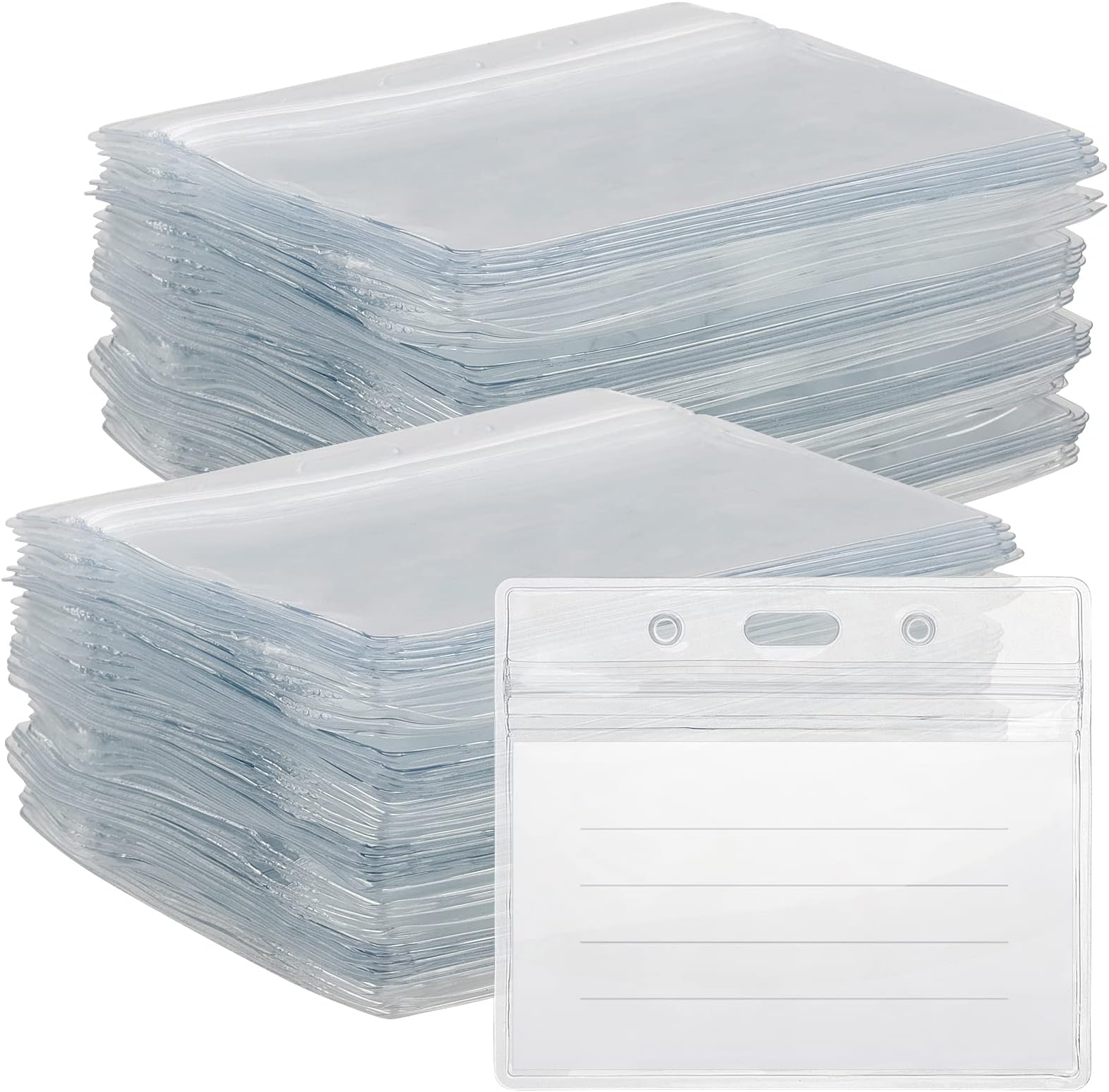 HAKZEON 50 Pack 10 x 8.5cm Plastic Card Holder, Clear Plastic ...
