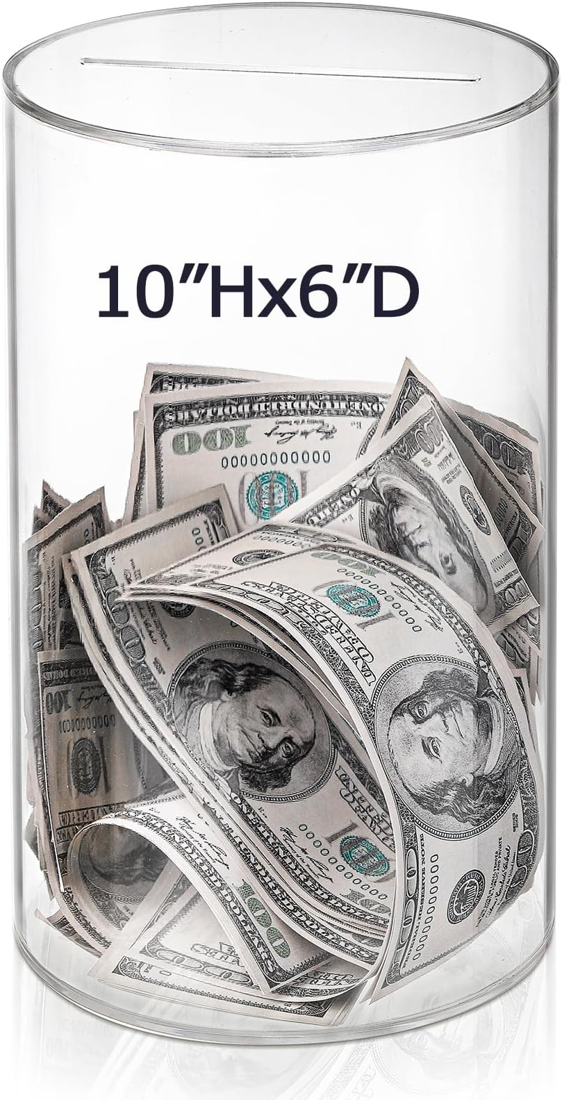 Amazon.com : Coloch Large Acrylic Clear Piggy Bank, 10" H x 6" D Money ...