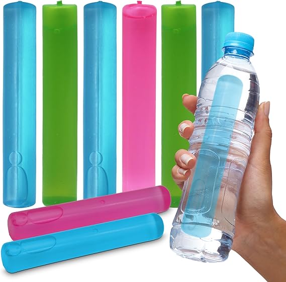 SOL 8pk Reusable Ice Cubes Cooling Sticks, Freezable Plastic Ice Sticks ...