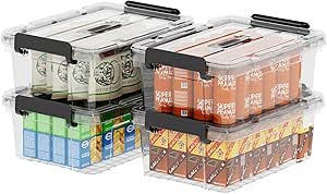 Amazon.com - Cetomo 16Qt*4 Plastic Storage Bins, Storage Box, 4 Pack ...