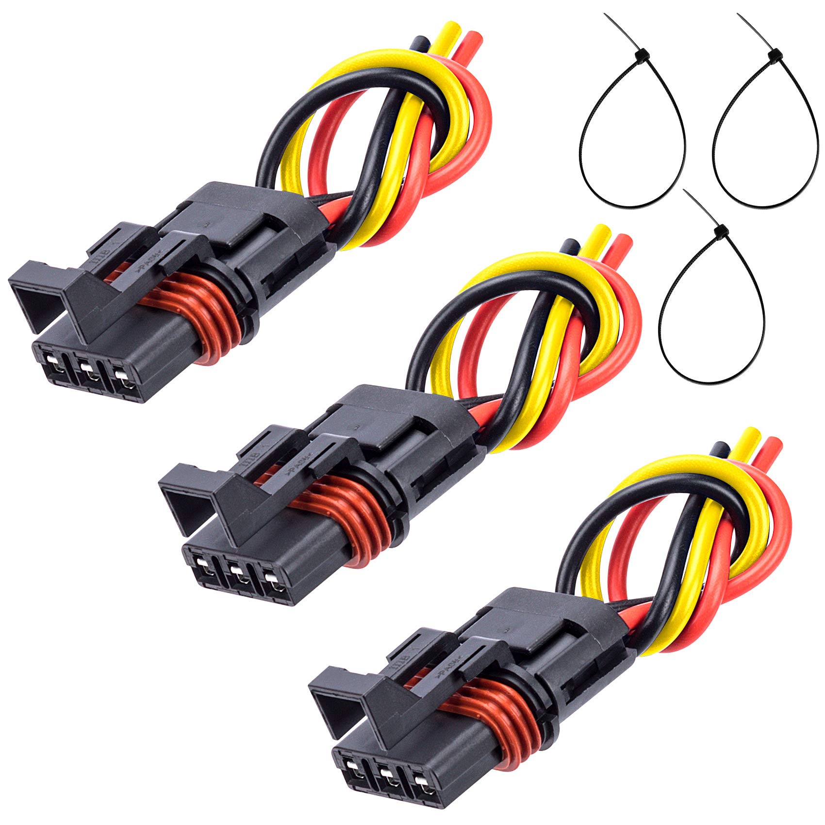 Pagow 3pcs 12awg Pulse Power Plug Connector Pigtail Connector 3pcs ...