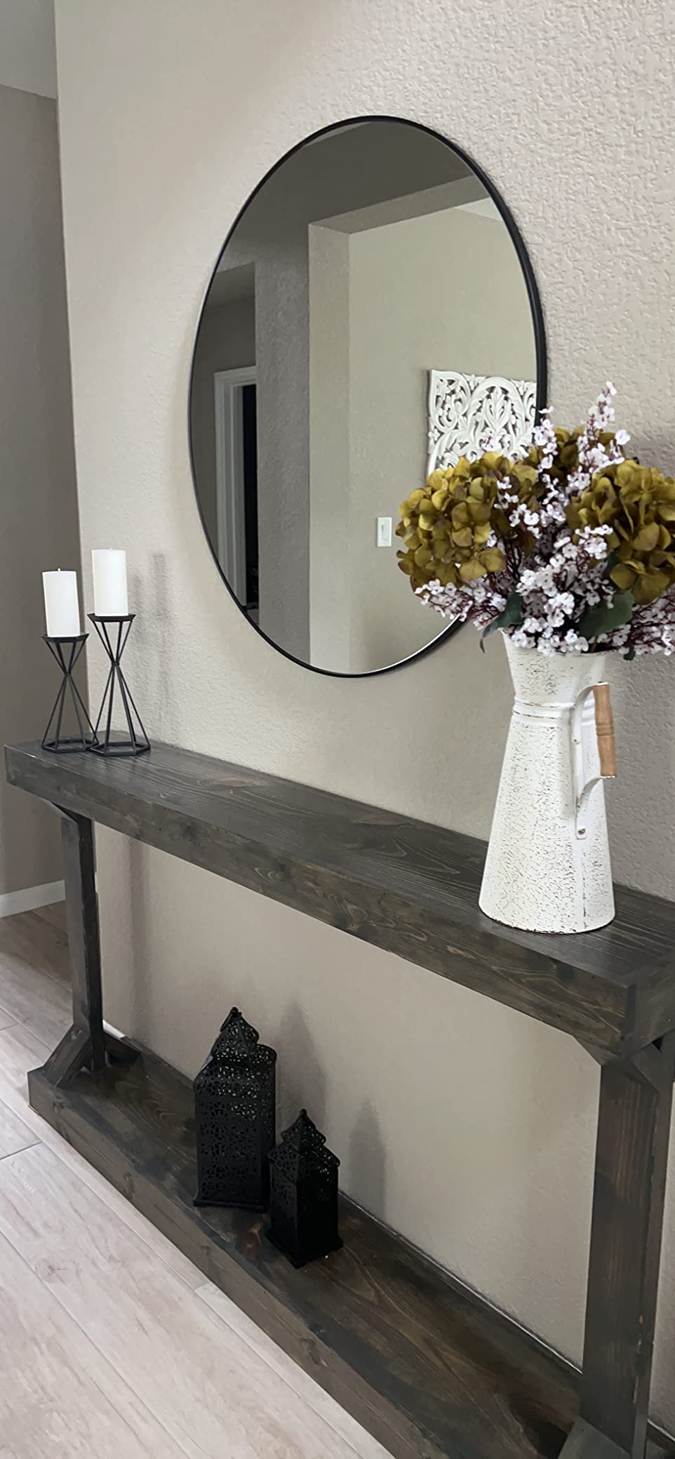 $6/mo - Finance BEAUTYPEAK 18 Inch Round Mirror, Gold Metal Frame ...