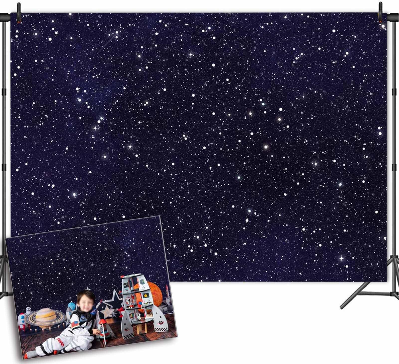 Amazon.com : 7x5FT Soft Fabric/Polyester Night Sky Star Universe Space ...