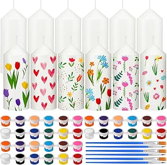 Amazon.com: MTLEE 48 Pcs DIY Candle Painting Kit Include White Candles ...