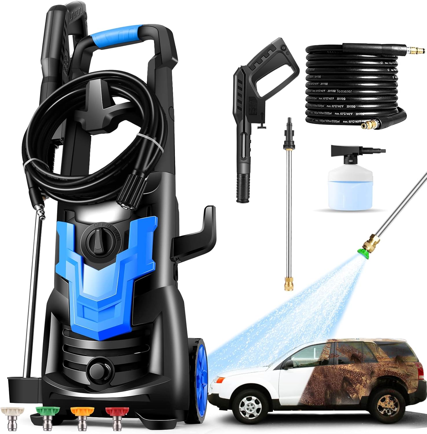 Amazon.com : Power Washer, 3000PSI Pressure Washer 2.6GPM 1900W ...