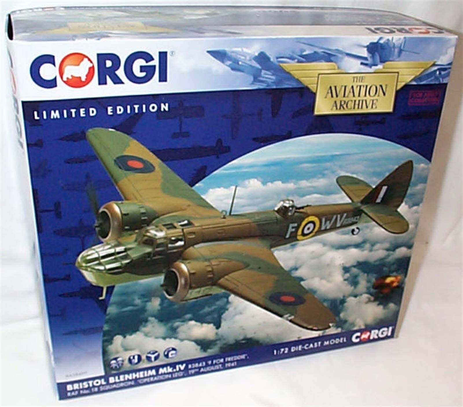 Buy Corgi aviation archive Bristol Blenheim MK.1V R3843 F For Freddie ...