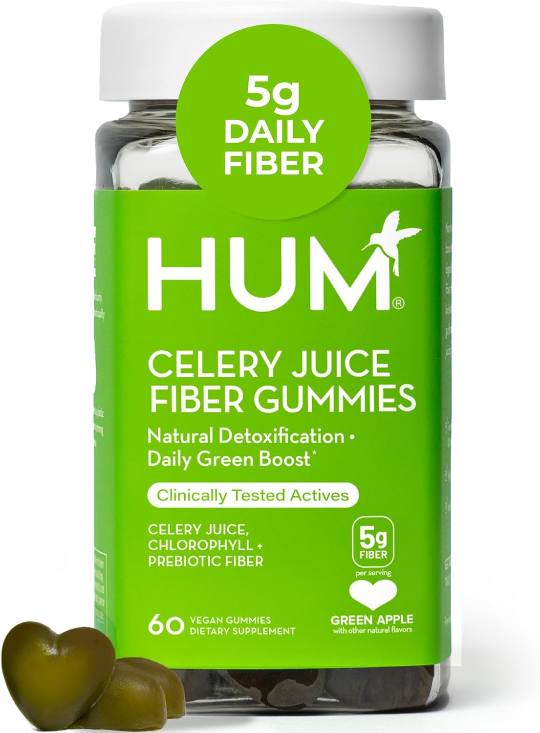 Amazon.com: HUM Celery Juice Fiber Gummies for Adults, First Prebiotic ...
