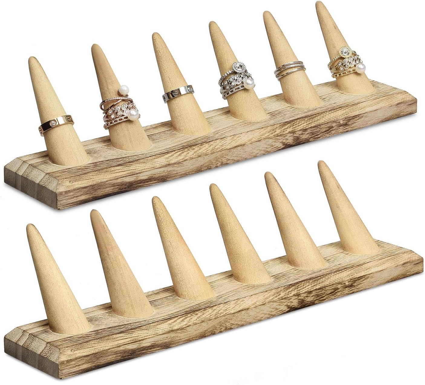 Amazon.com: Oaque Wooden Ring Holder, Evil Eye Ring Display Wood Ring ...