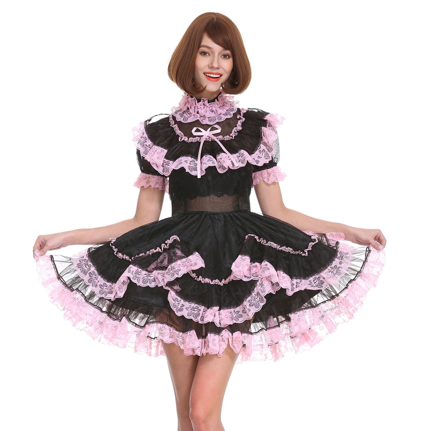 GOceBaby Sissy Mädchen Dienstmädchen Schwarz Organza Abschließbar ...