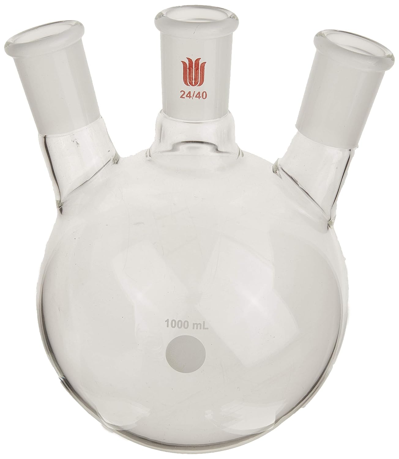 Kemtech F43401L Synthware 3-Neck Flask, Round Bottom, Angled, 24/40 ...
