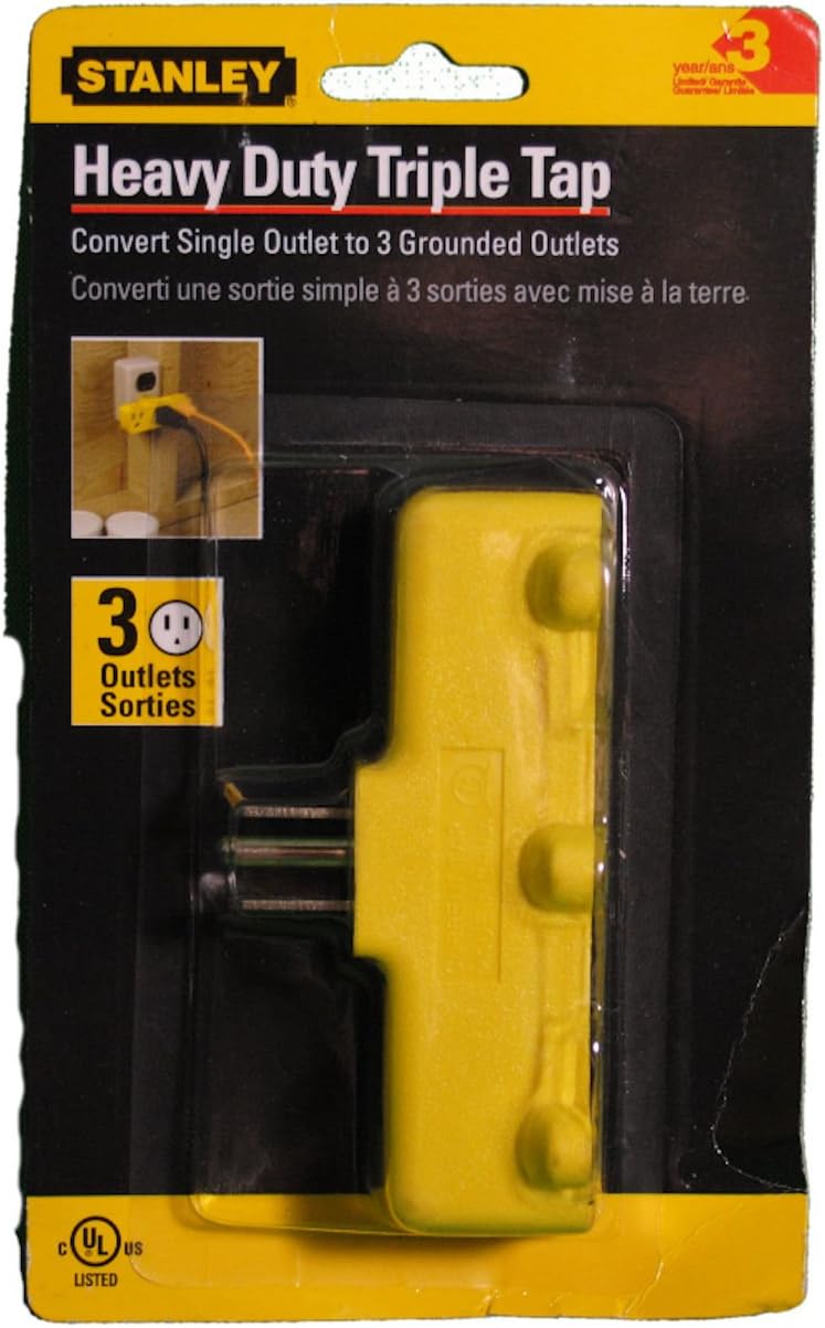 Amazon.com: Stanley 30403 Heavy Duty Triple Tap with Grounded 3-Outlet ...