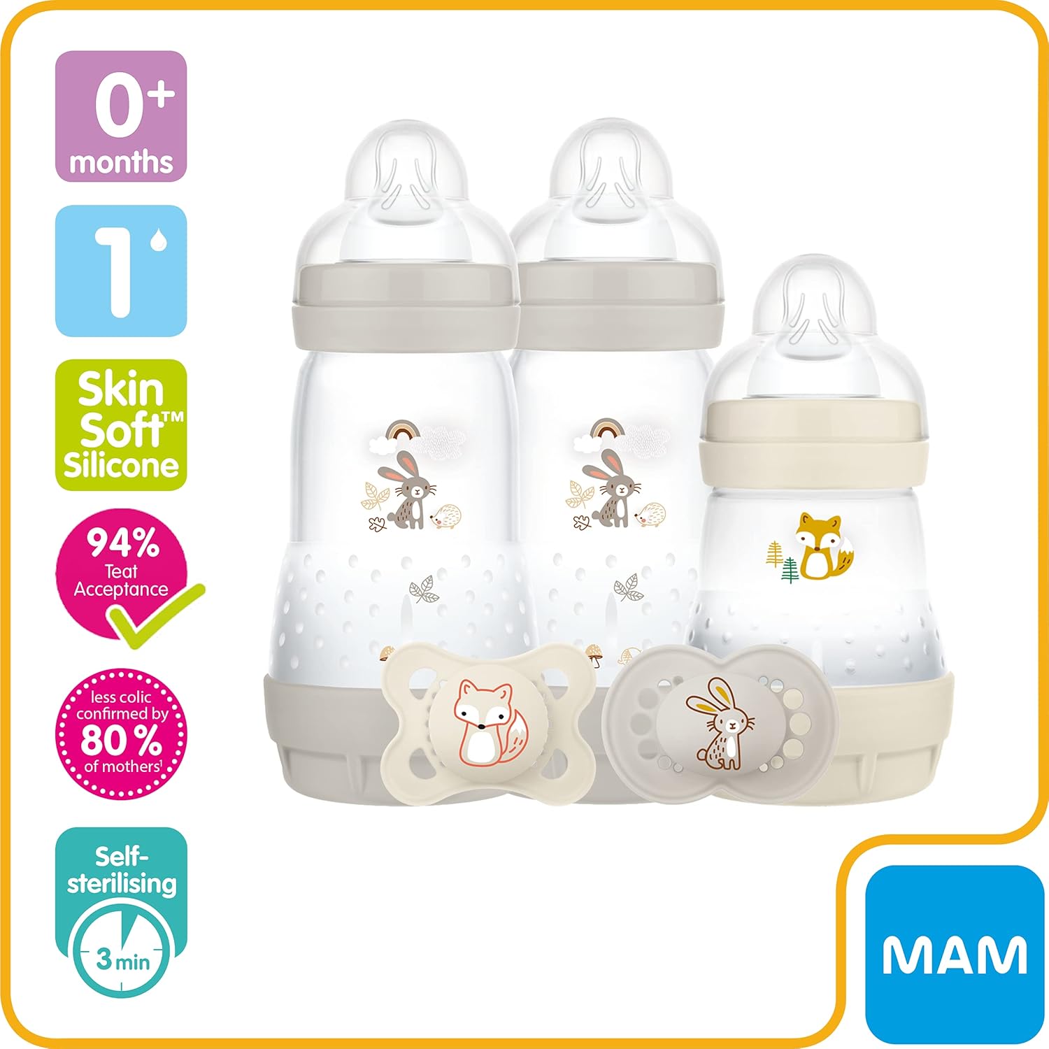 MAM Easy Start Colours of Nature Starter Self Sterilising Anti Colic ...