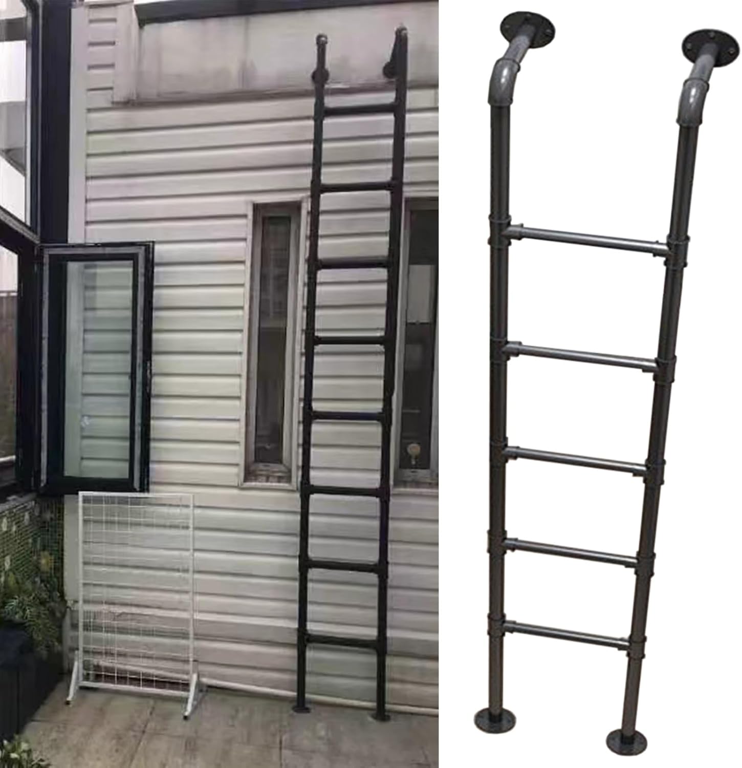 Amazon.com: Yopappol Heavy Duty Emergency Egress Ladder, Wall Mounted ...