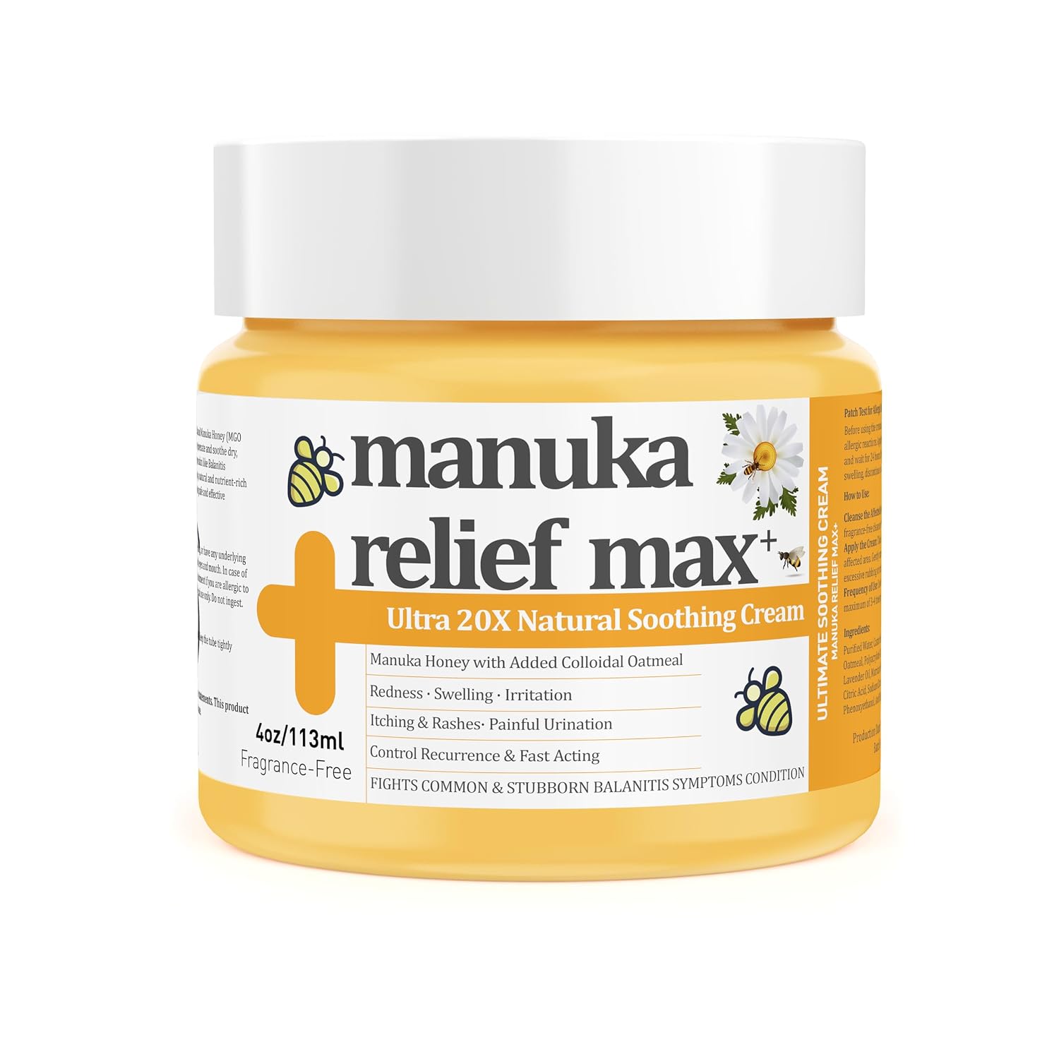 Amazon.com : 1 Pack Balanitis Relief Cream - Manuka Honey Tea Tree Oil ...