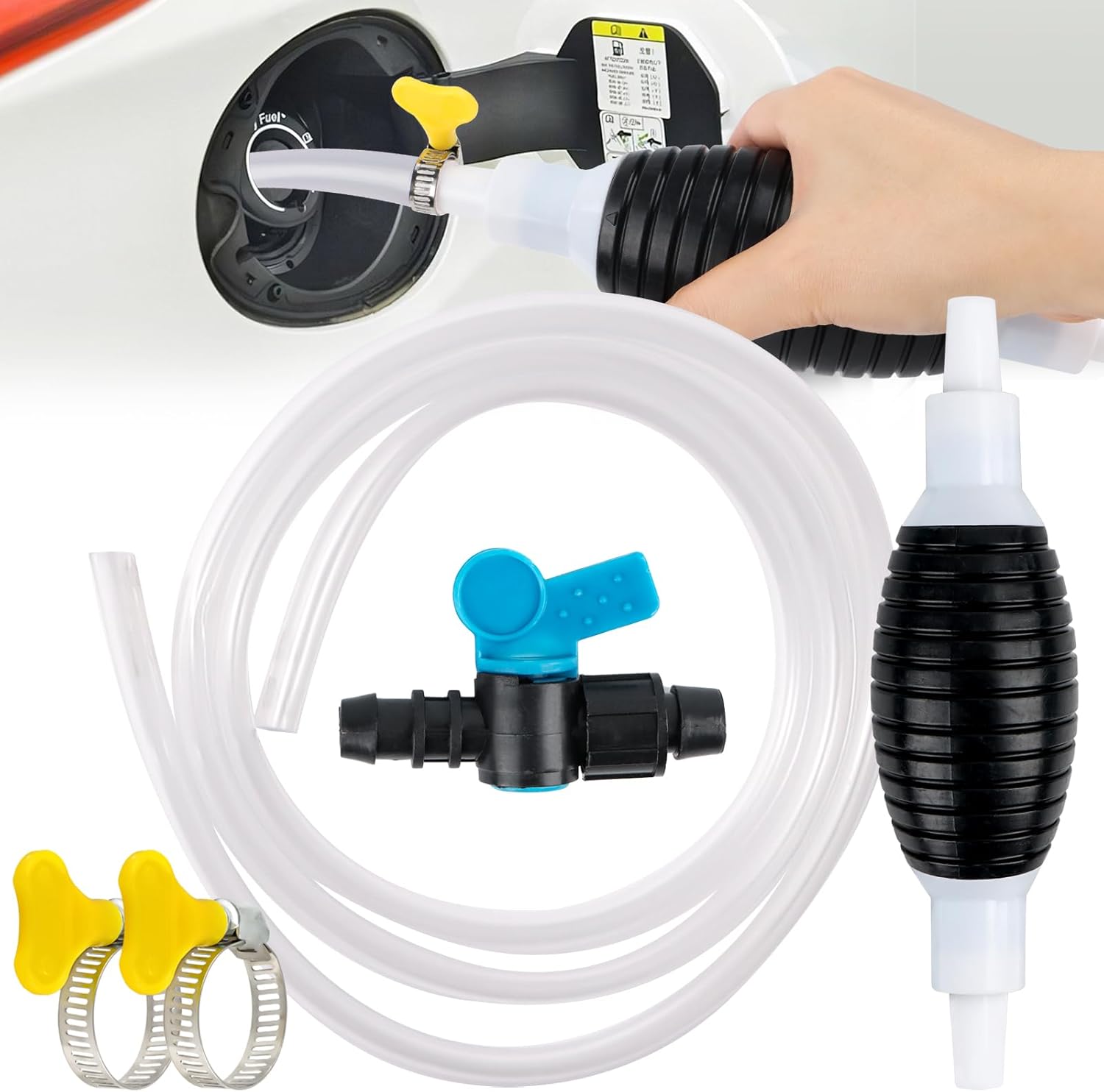Fuel Syphon Pump, Syphon Tube,Oil Pump, Portable Hand Water Pump 3m/9.8 ...
