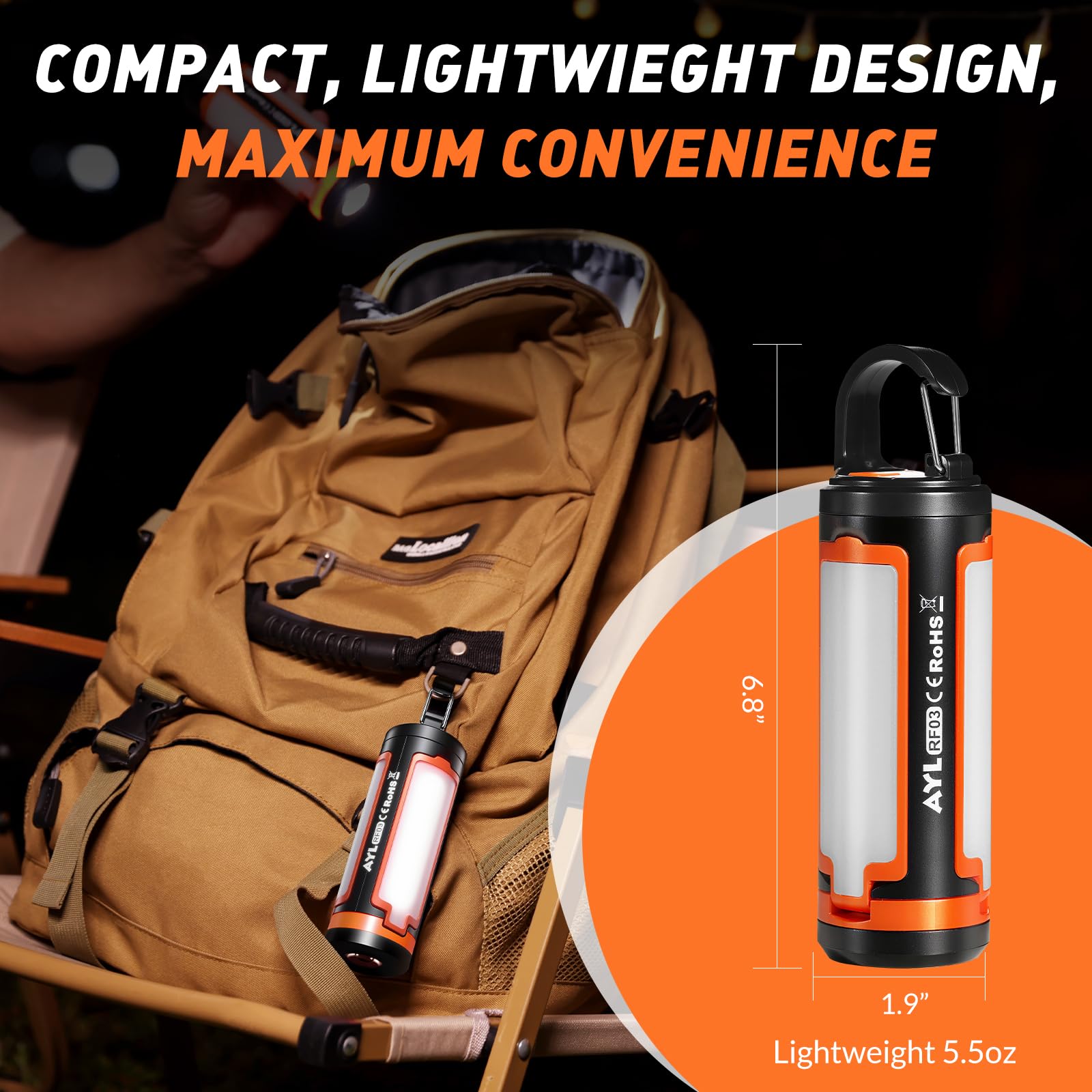 Snapklik.com : Portable LED Rechargeable Camping Lantern, Lightweight ...