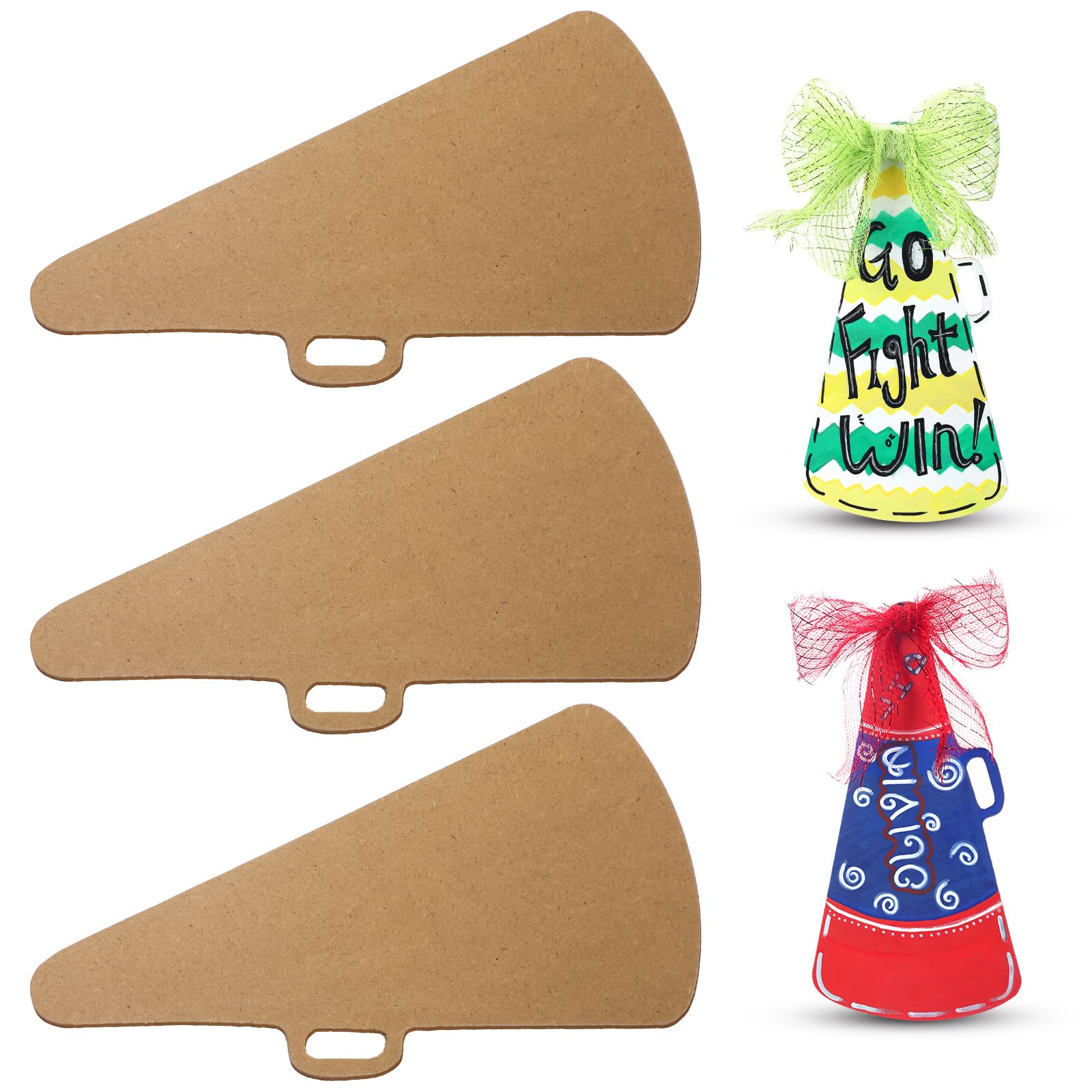 Amazon.com: Gerrii 3 Pcs DIY Wooden Megaphone Cutout Craft 12 Inch ...