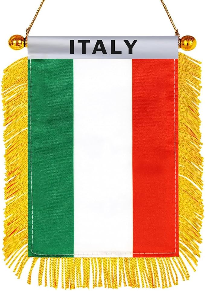 Amazon.com : Italy Hanging Flag with Suction Cup 4x6 Inch - Double ...