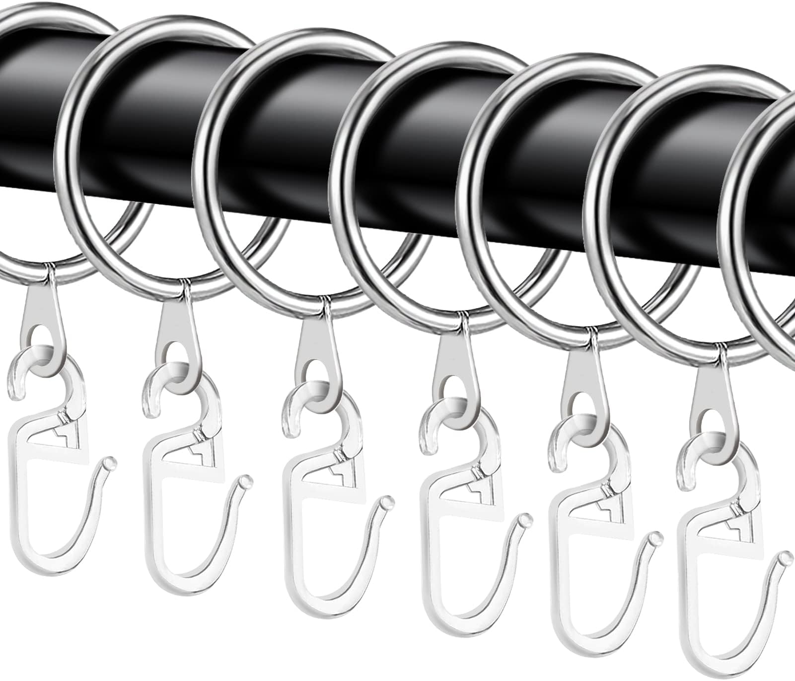 Heavenlife 30pcs Anneaux de Rideaux & 100pcs Crochets de Rideaux, Métal ...