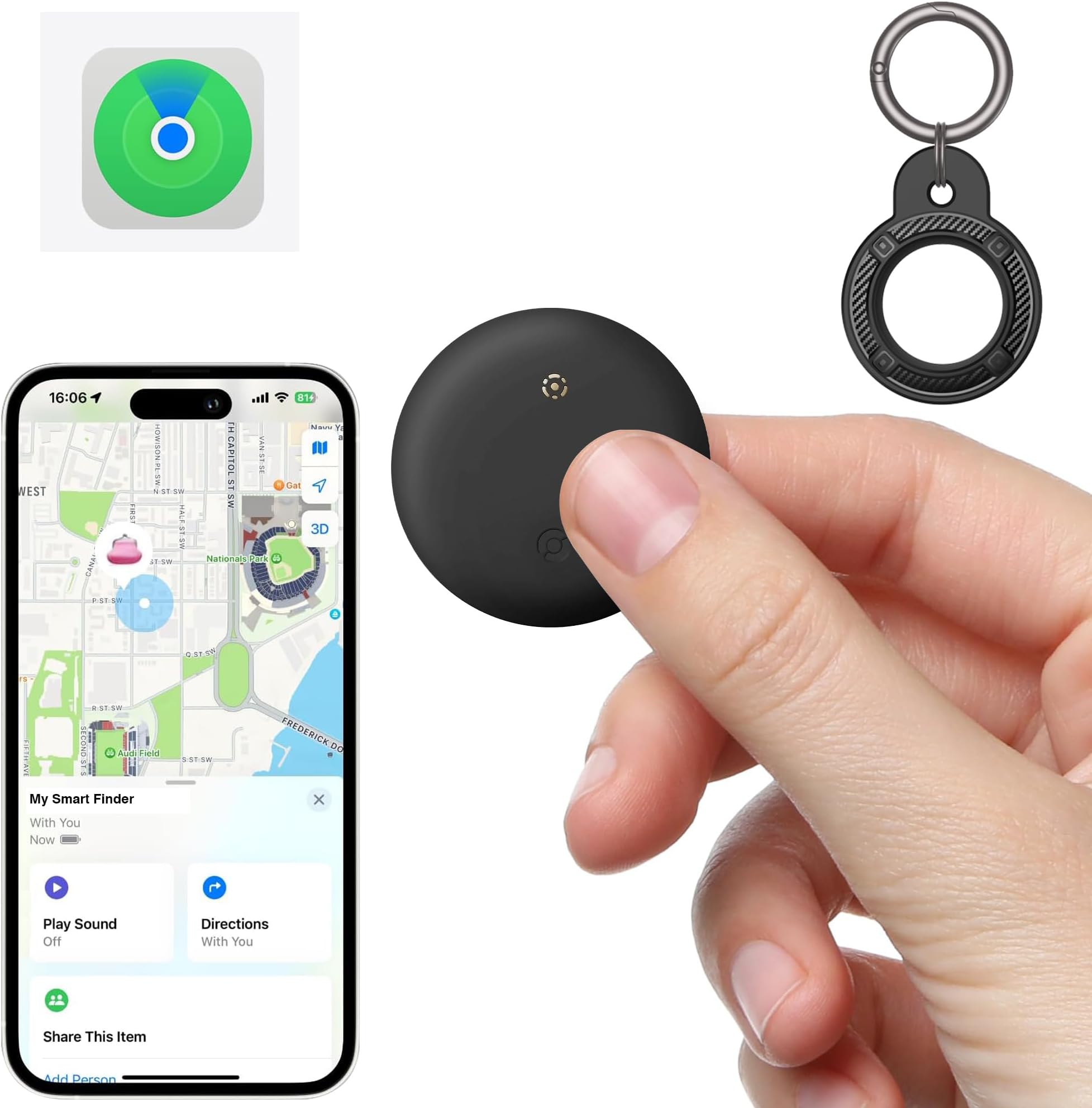 UGREEN FineTrack Smart Finder, Bluetooth Tracker Tag, 2-Year ...