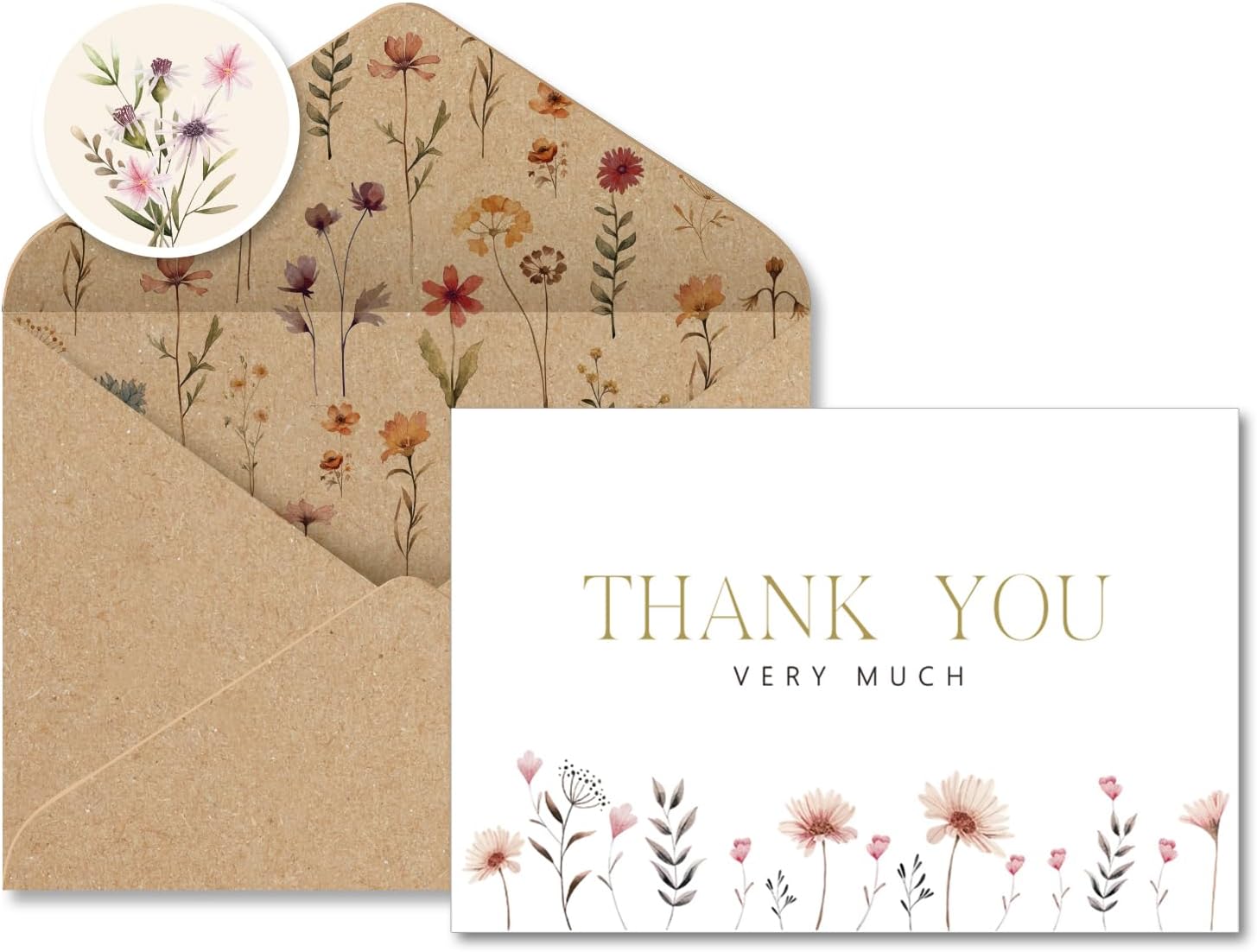 Amazon.com : Fumete 72 Pcs Welcome Note Cards with Kraft Envelopes and ...