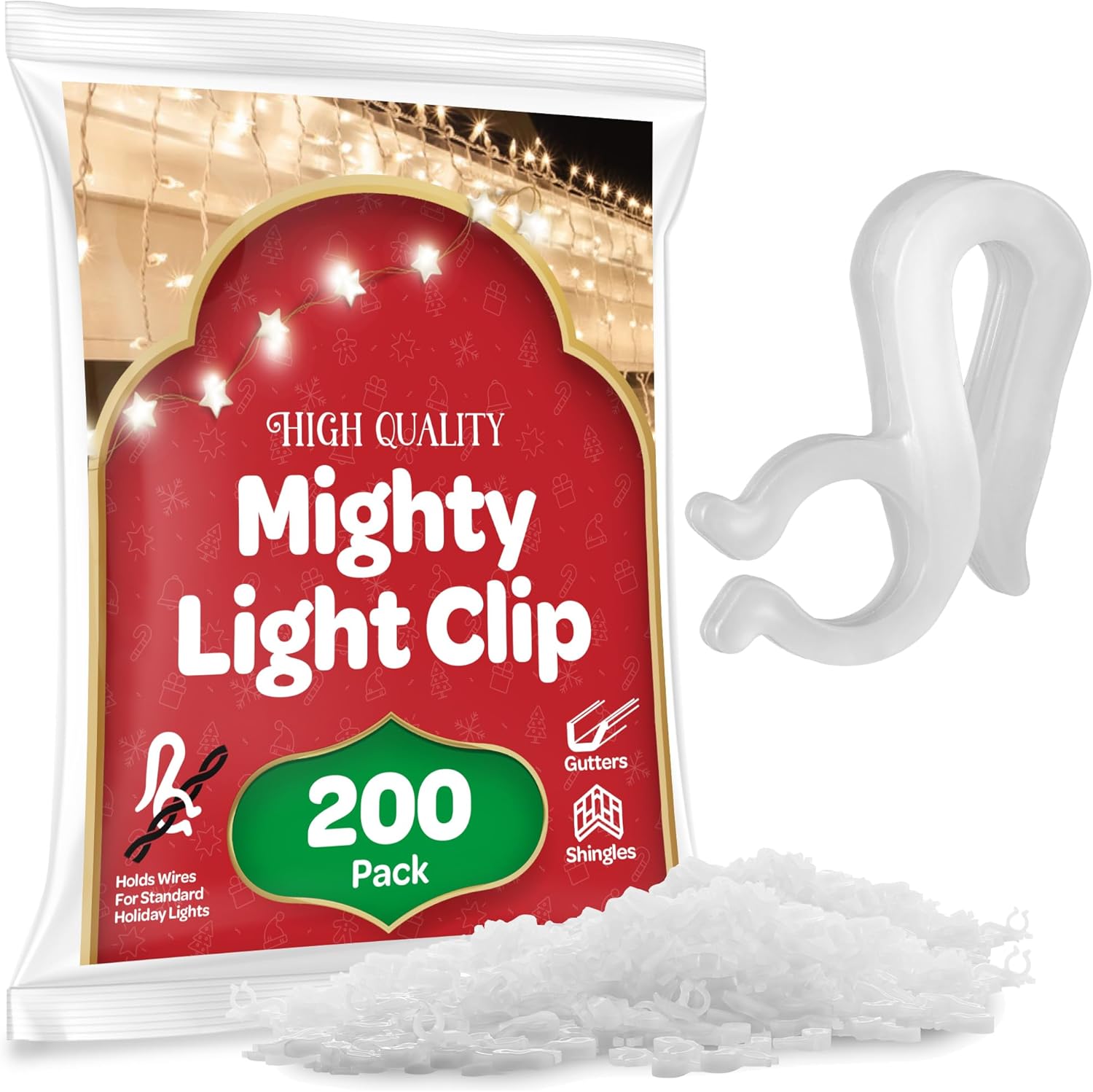 Amazon.com: SEWANTA Christmas Light Clips - Set of 200 Mini Clips for ...