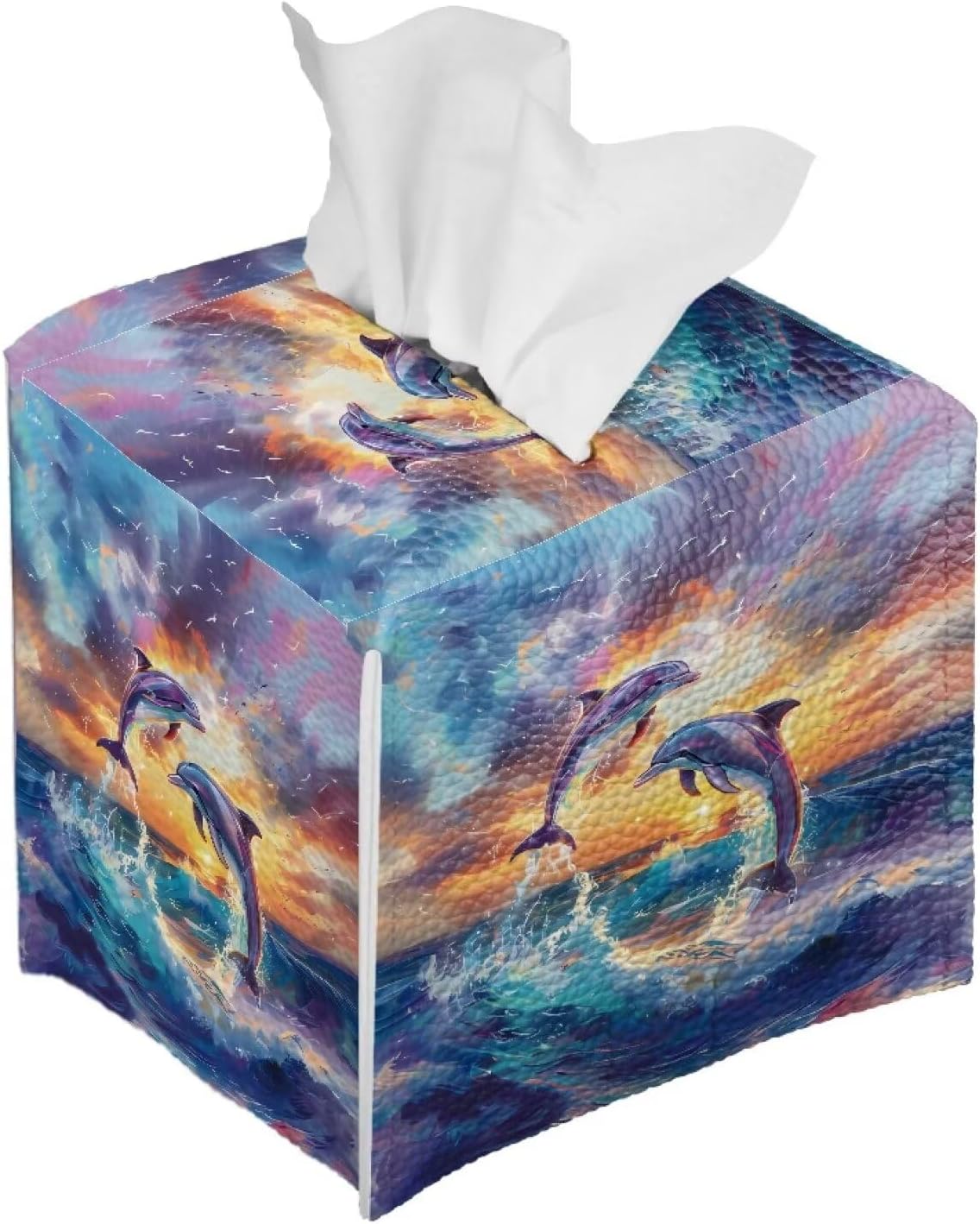 Amazon.com: ZOUTAIRONG Dolphin Tissue Box Cover Square Tissue Holder ...