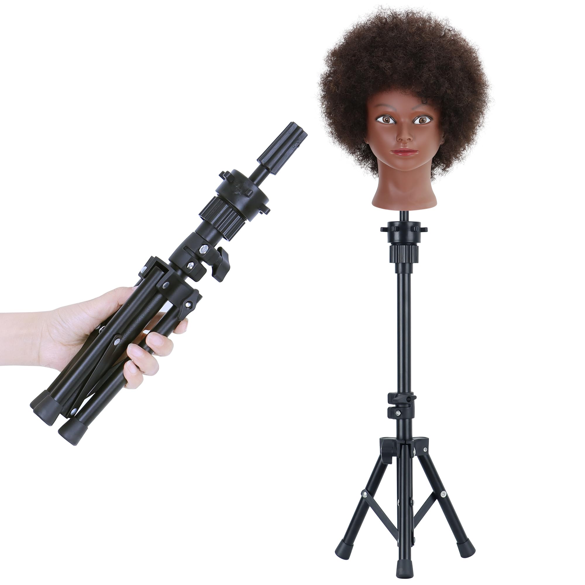 Amazon.com: Demides Wig Stand Tripod for Cosmetology Hairdressing ...