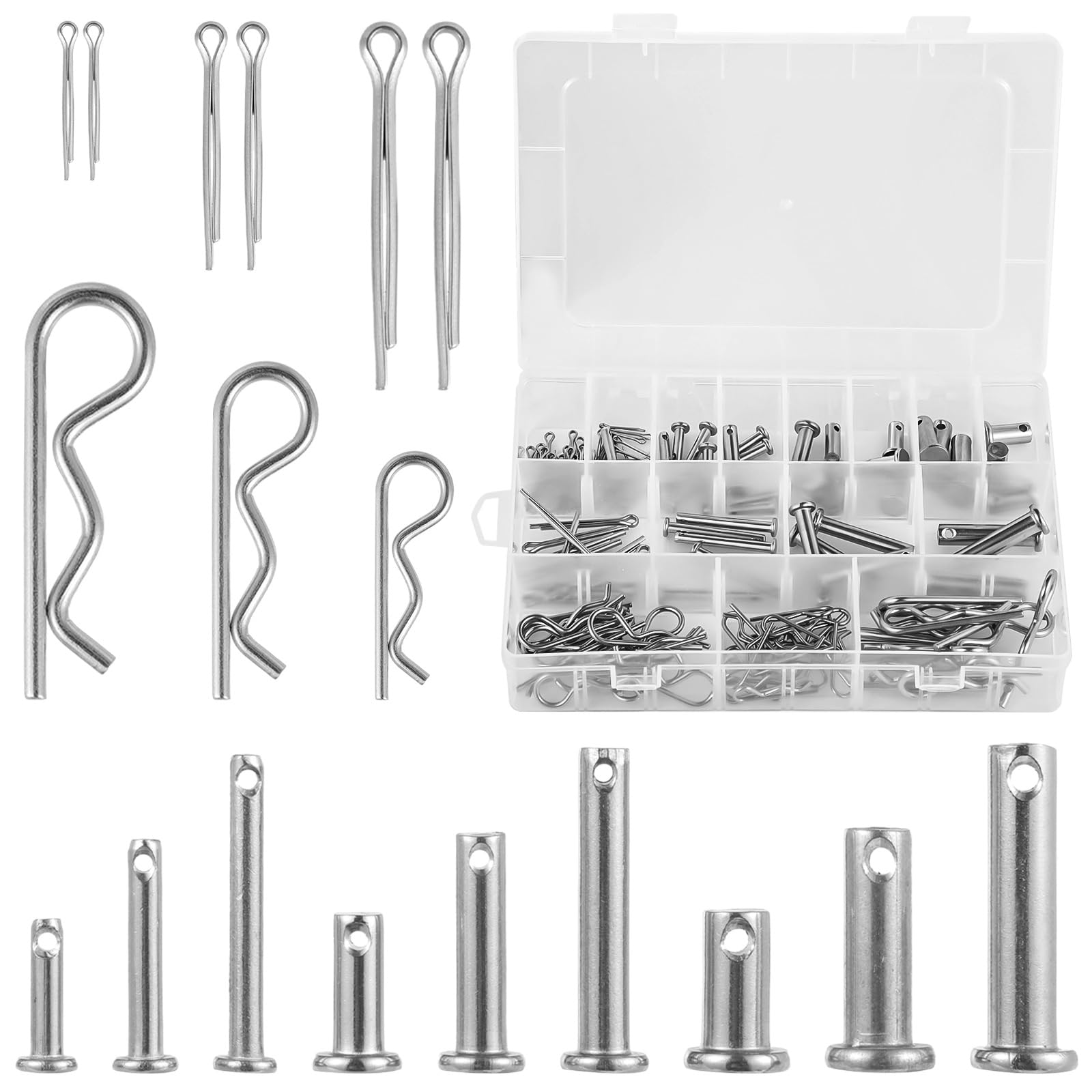 122 Pcs Pins Assortment Kit, Including M4 M6 M8 Clevis Pins with M1.5 ...