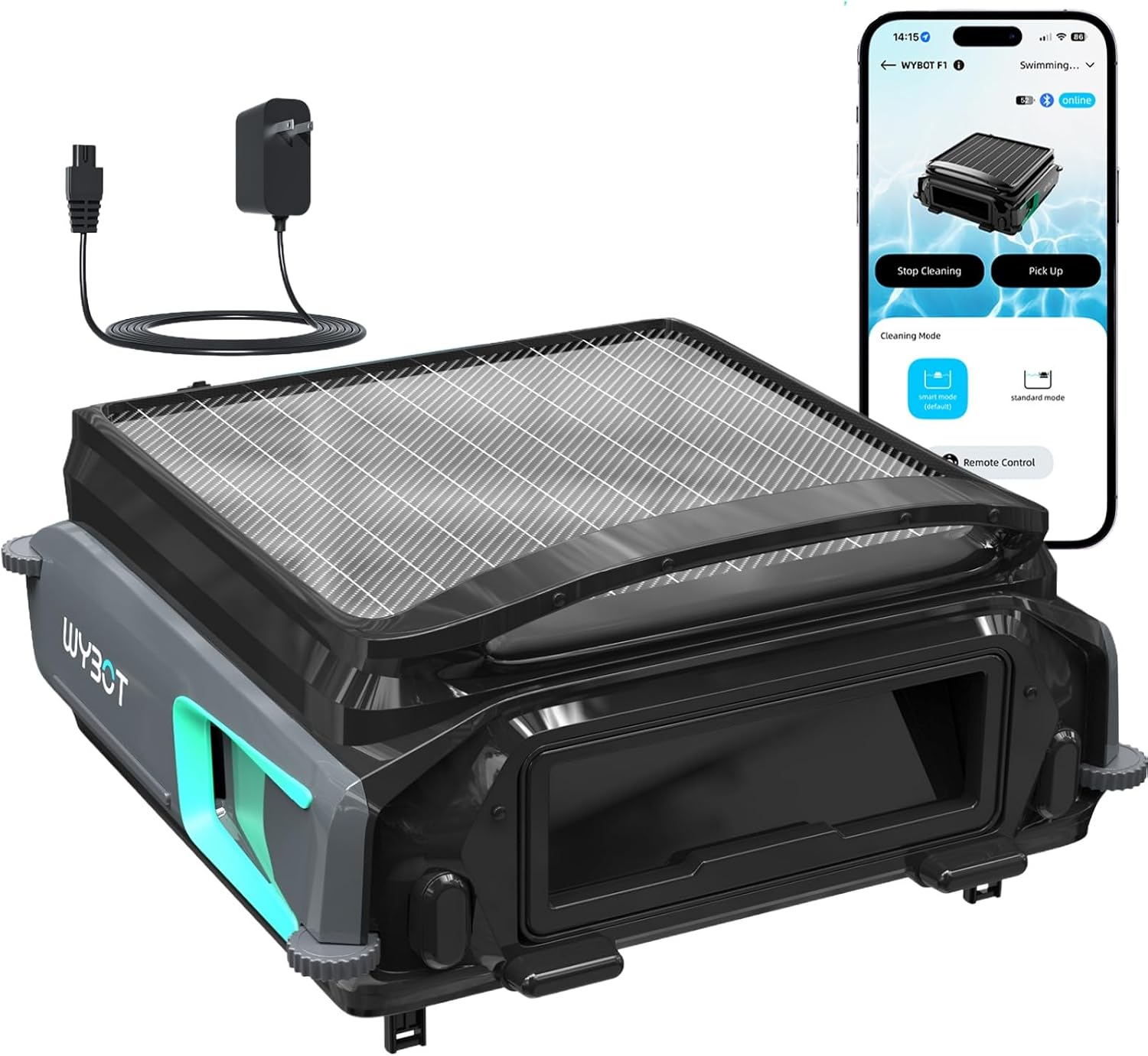 WYBOT F1 Solar Powered Automatic Robotic Pool Surface Skimmer, Long ...