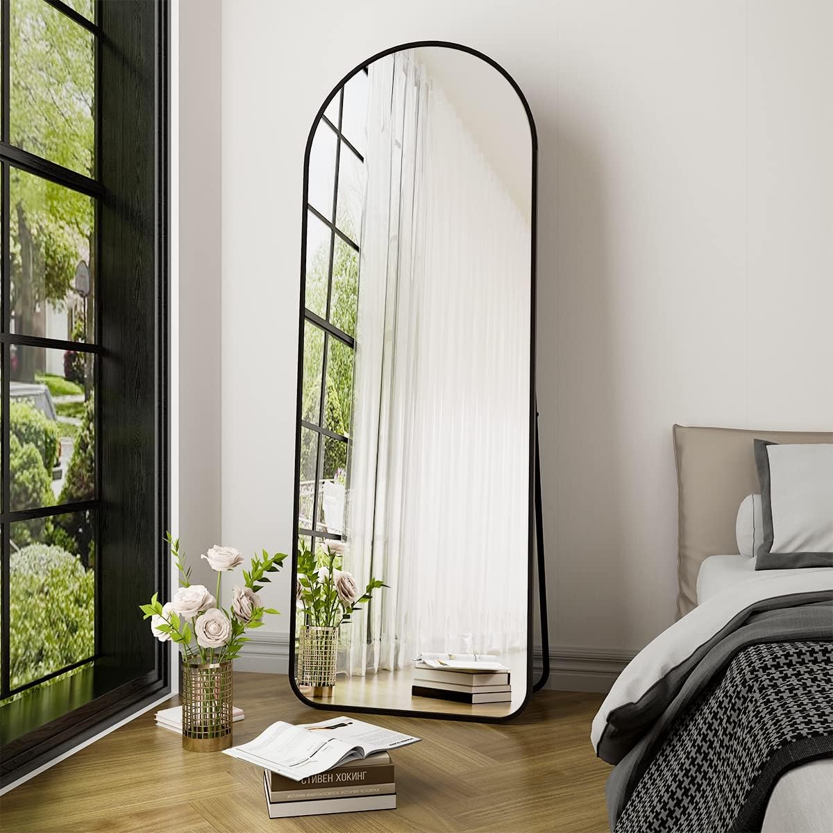 Amazon.com: GLSLAND-21x64 inch Full Length Mirror-Aluminum Alloy Frame ...