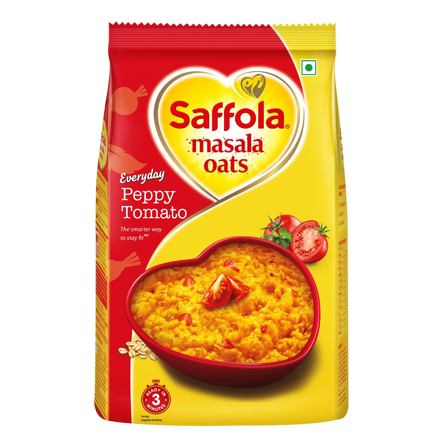 Saffola Masala Oats|Tasty Evening Snack|Peppy Tomato|500g : Amazon.in ...