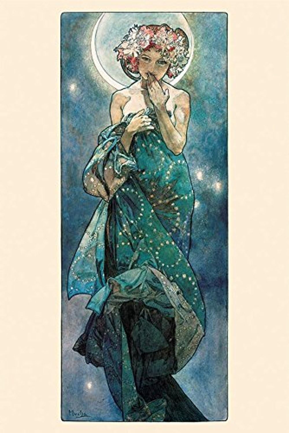 Amazon.com: buyartforless The Moon by Alphonse Mucha 36x24 Art Print ...